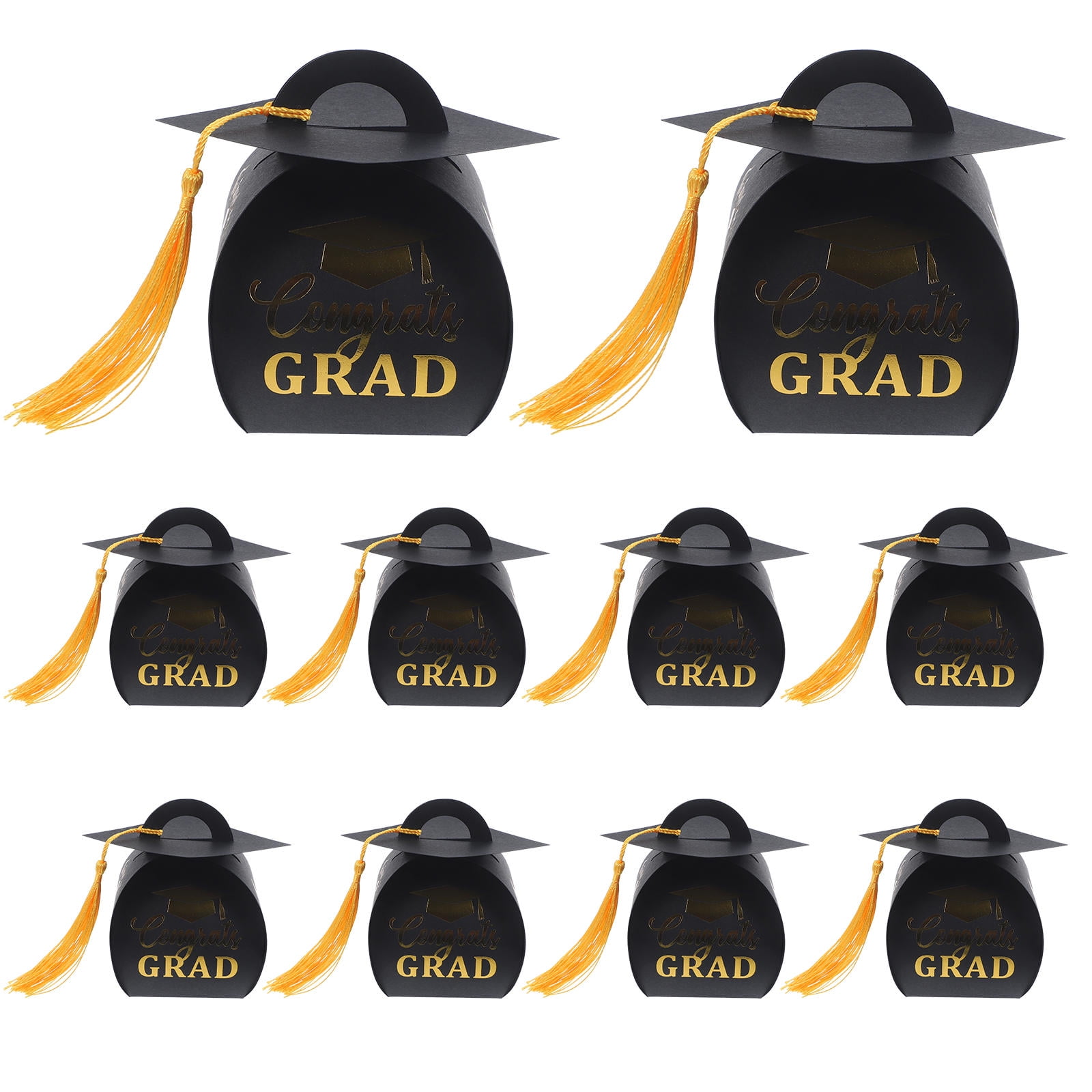 CTIRCHIU 10Pcs Graduation Candy Boxes Graduation Cap Candy Box Black ...