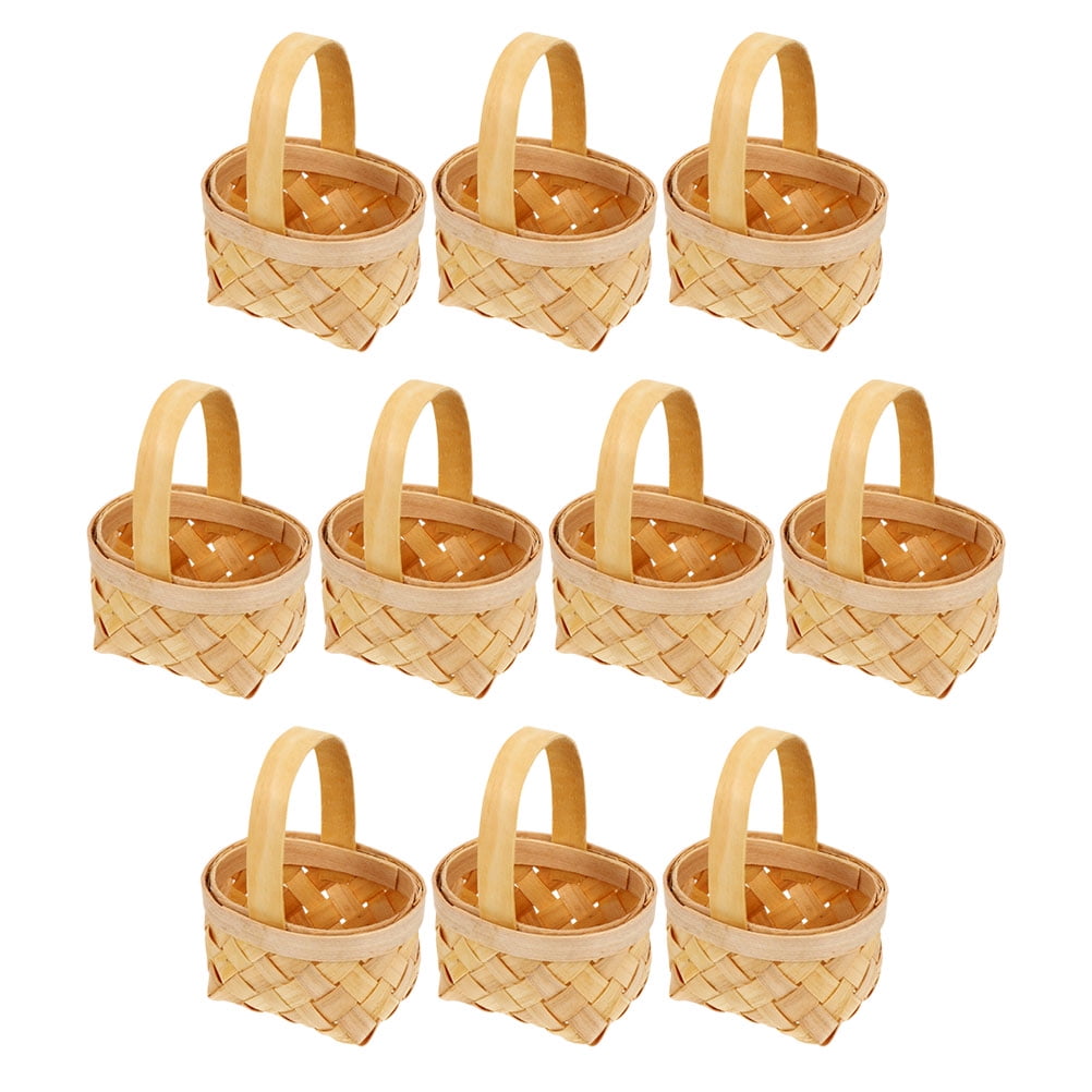 CTIRCHIU Set of 10 Small Khaki Handheld Storage Baskets Organizer ...