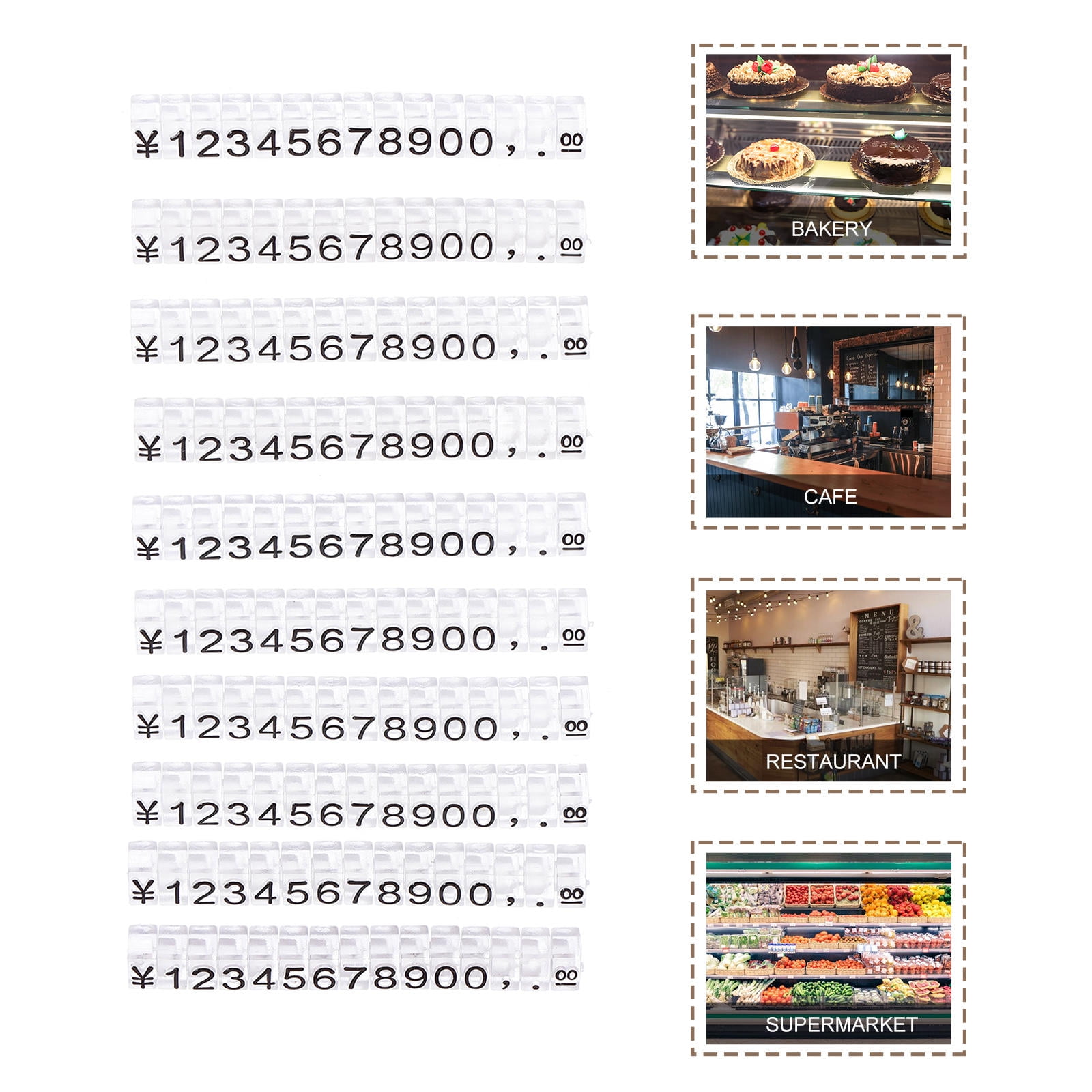 CTIRCHIU 10pcs Small Retail Signs Price Tags Plastic Black Square Edge ...