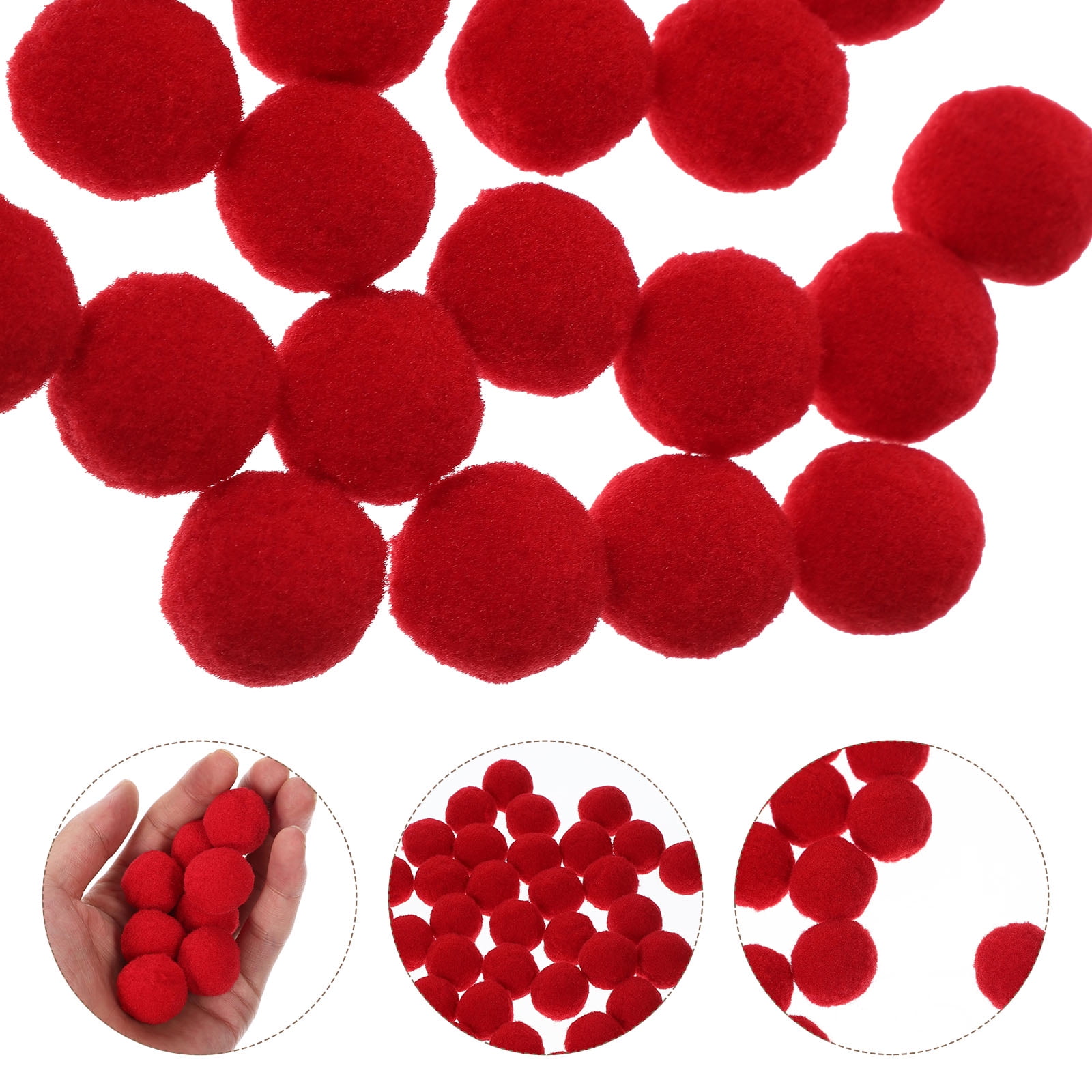 CTIRCHIU Red Polyester Craft Pompoms 150PCS Fluffy Round for DIY ...