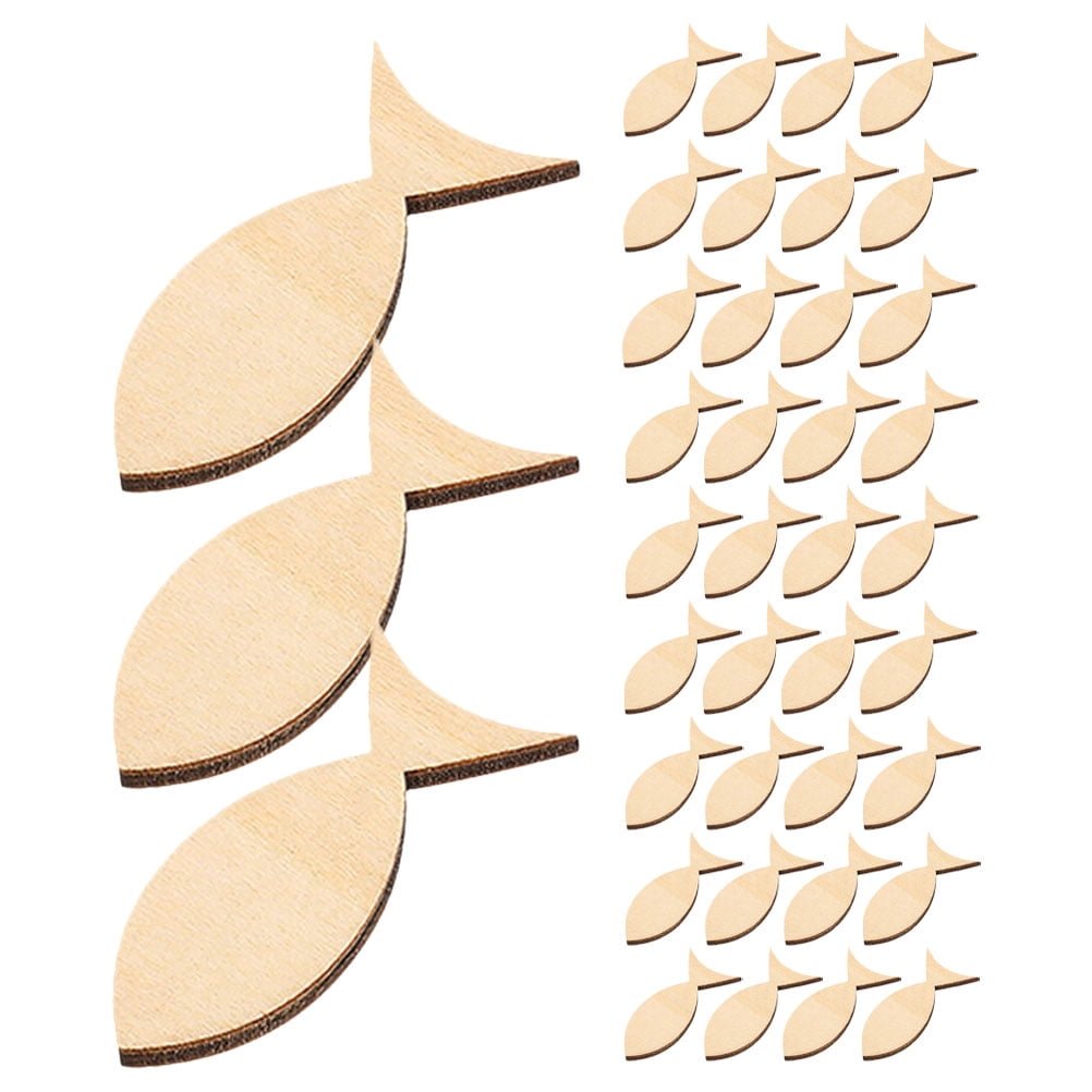 CTIRCHIU 150PCS Unpainted Fish Shaped Wood Cutouts for DIY Projects ...