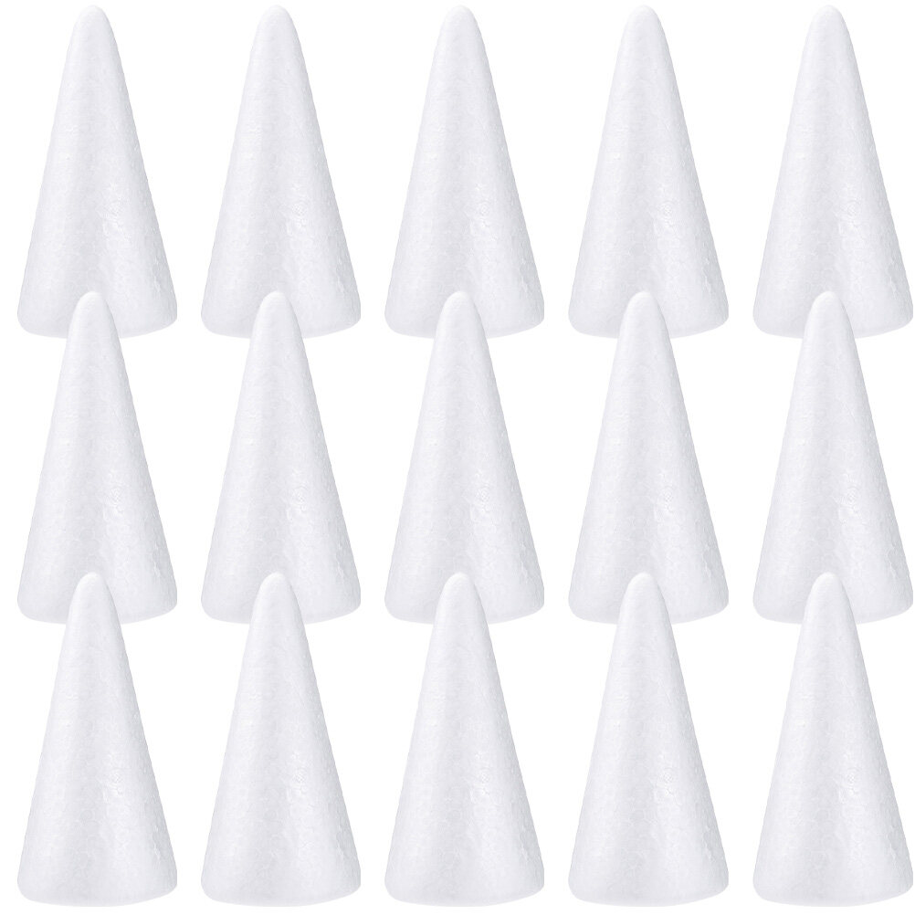 CTIRCHIU 15Pcs Cone Shaped Foams Crafts for Kids Diy Projects White ...