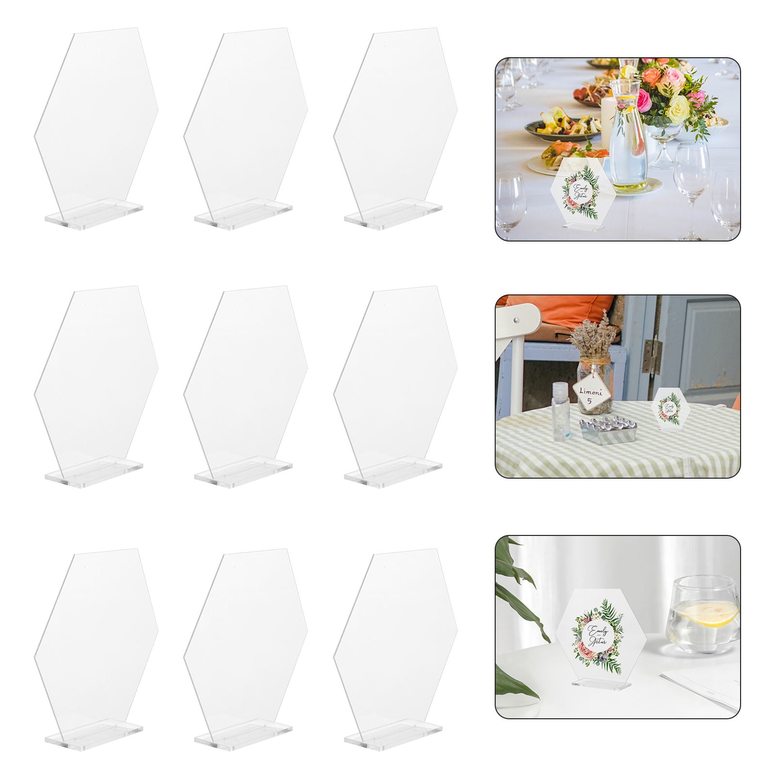 CTIRCHIU 18Pcs Acrylic Table Signs for Wedding Decorations 11.3X4X1In ...