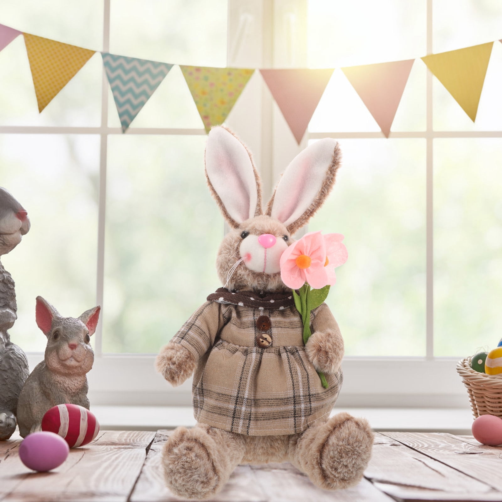 CTIRCHIU Novelty Bunny Toys Easter Bunny Decoration Grey Cloth 1Pcs ...