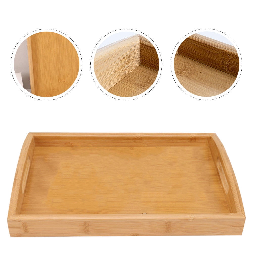 CTIRCHIU Bamboo Cooked Food Tray Kitchen Condiments Board Light Brown ...