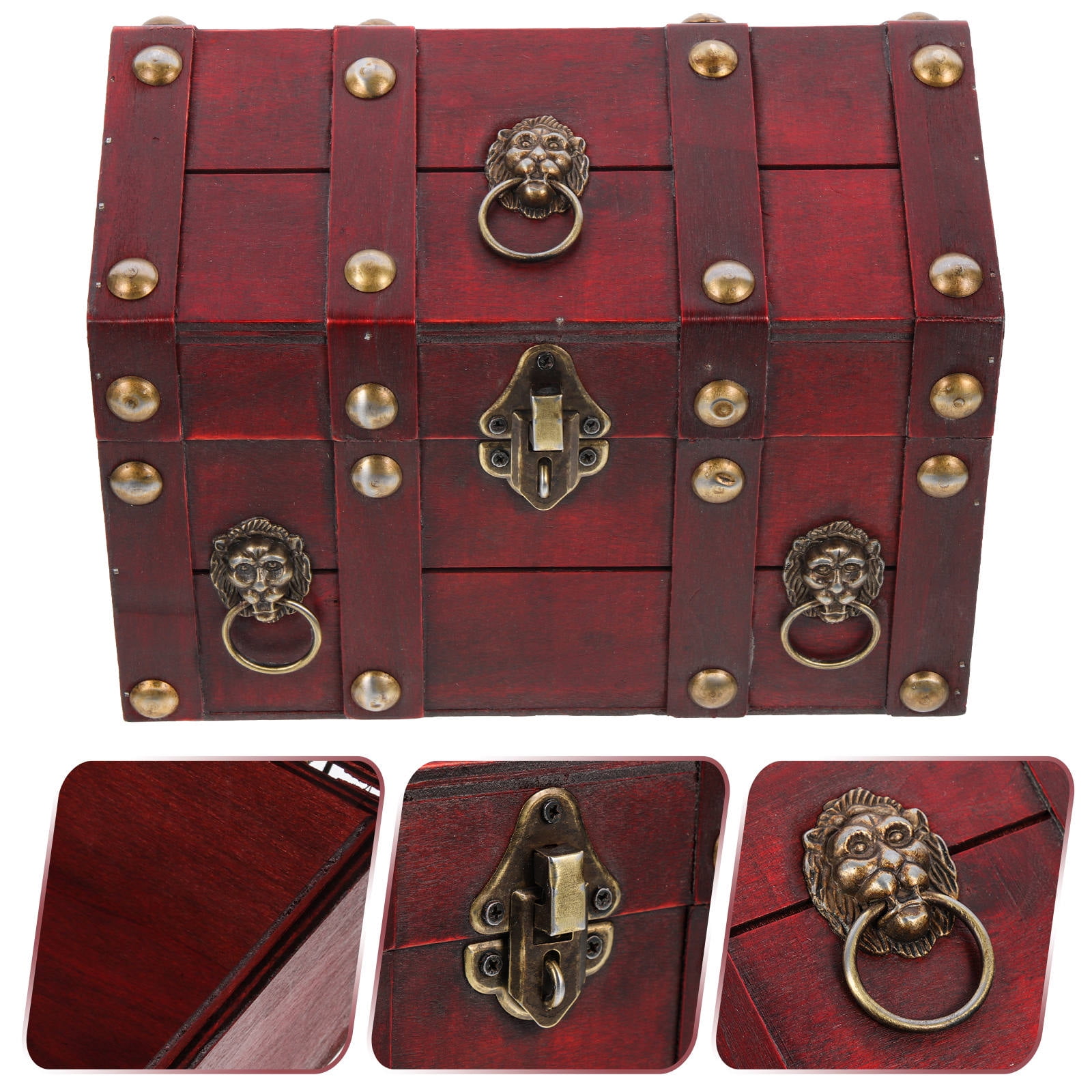 CTIRCHIU Wooden Storage Box Dark Red 1Set 9.4X7.1X6.7In - Walmart.com