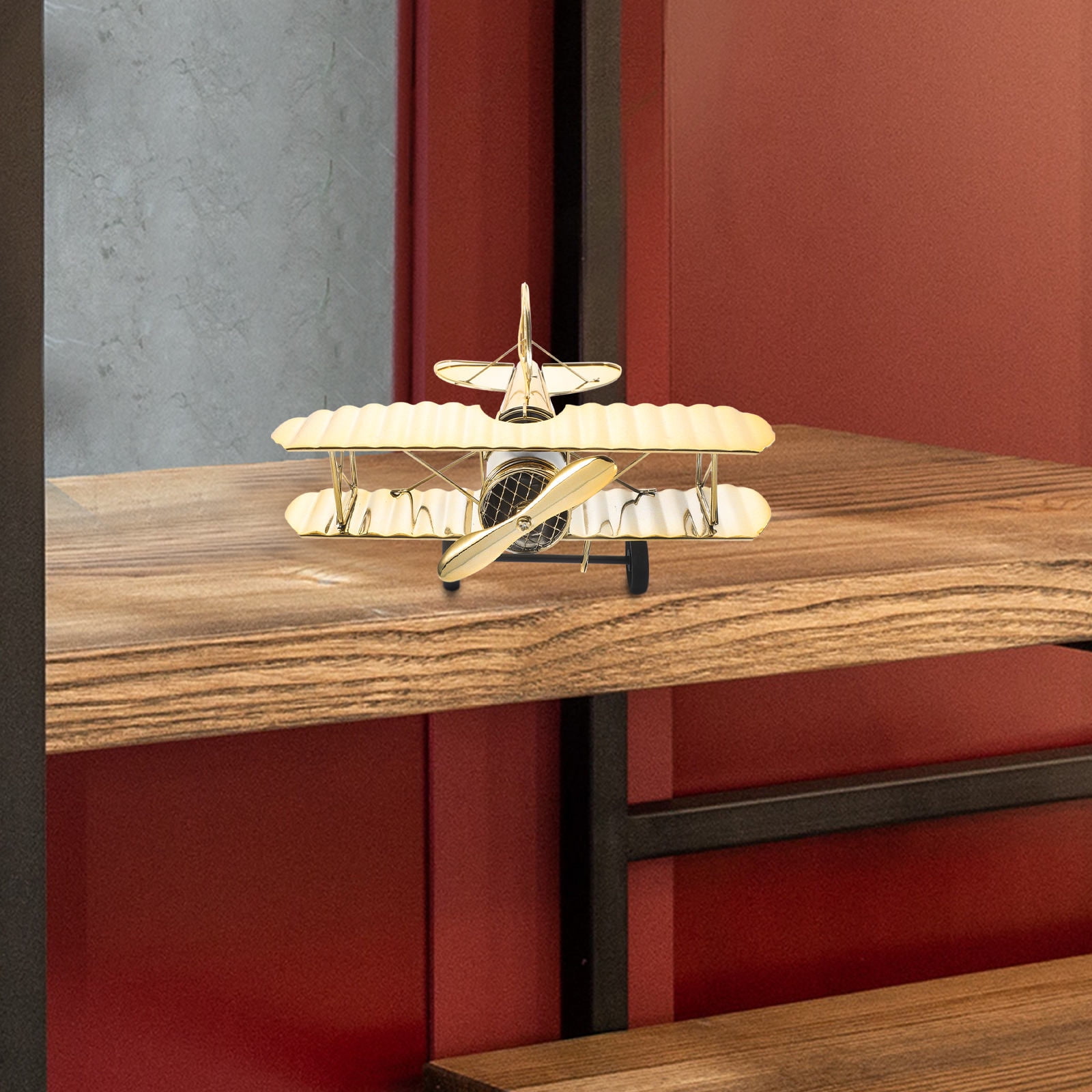 CTIRCHIU 1Pack Metal Plane Figurine Golden Airplane Model for ...