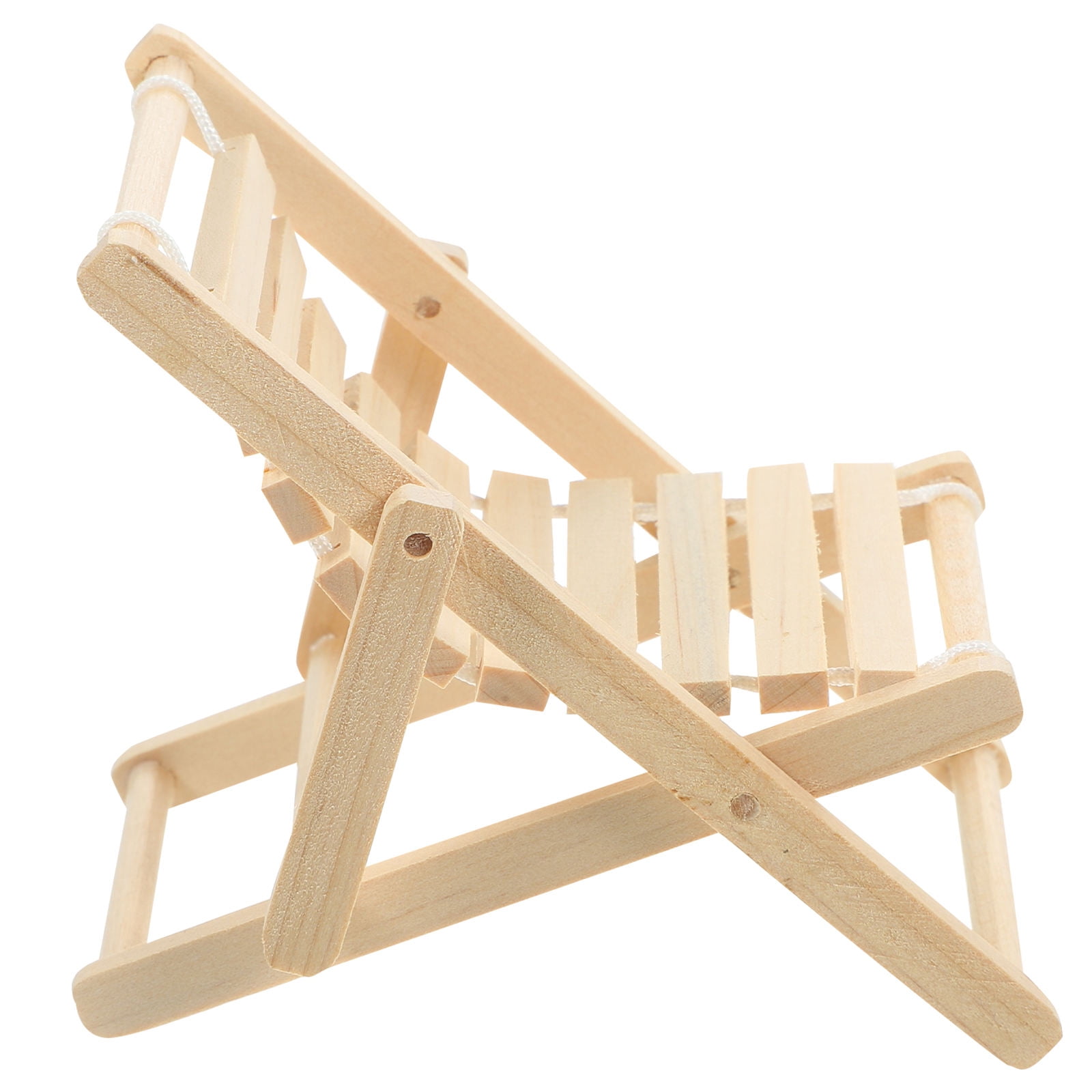 CTIRCHIU Mini Beach Chairs Ornaments Beach Chair Model Beige Wood 1Set ...