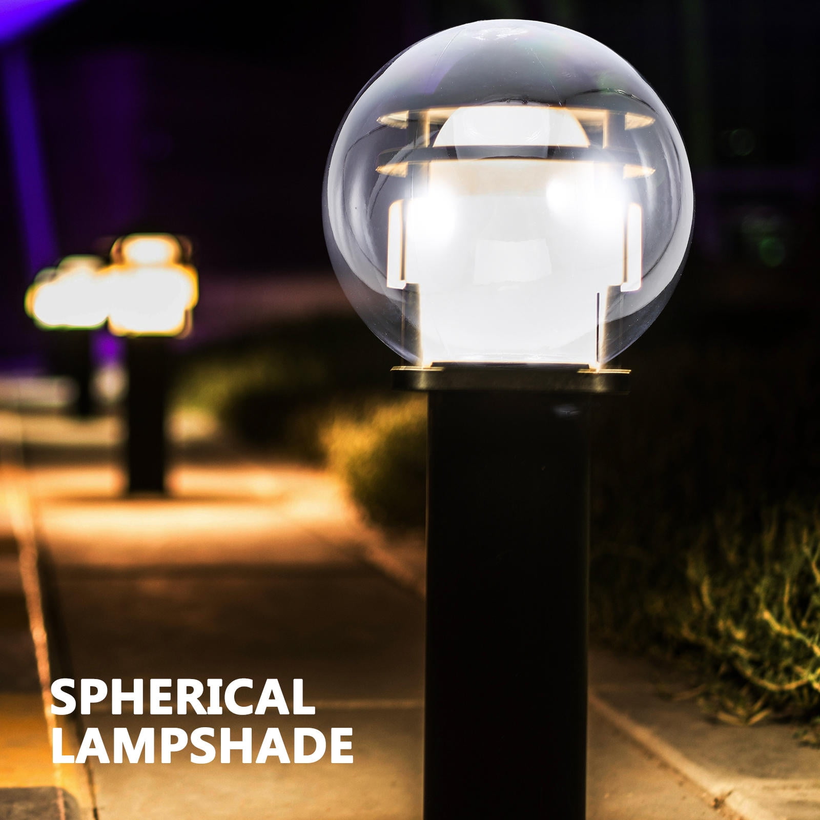 CTIRCHIU 1Pack Round Transparent Globe Lamp Shade For Outdoor Lighting ...