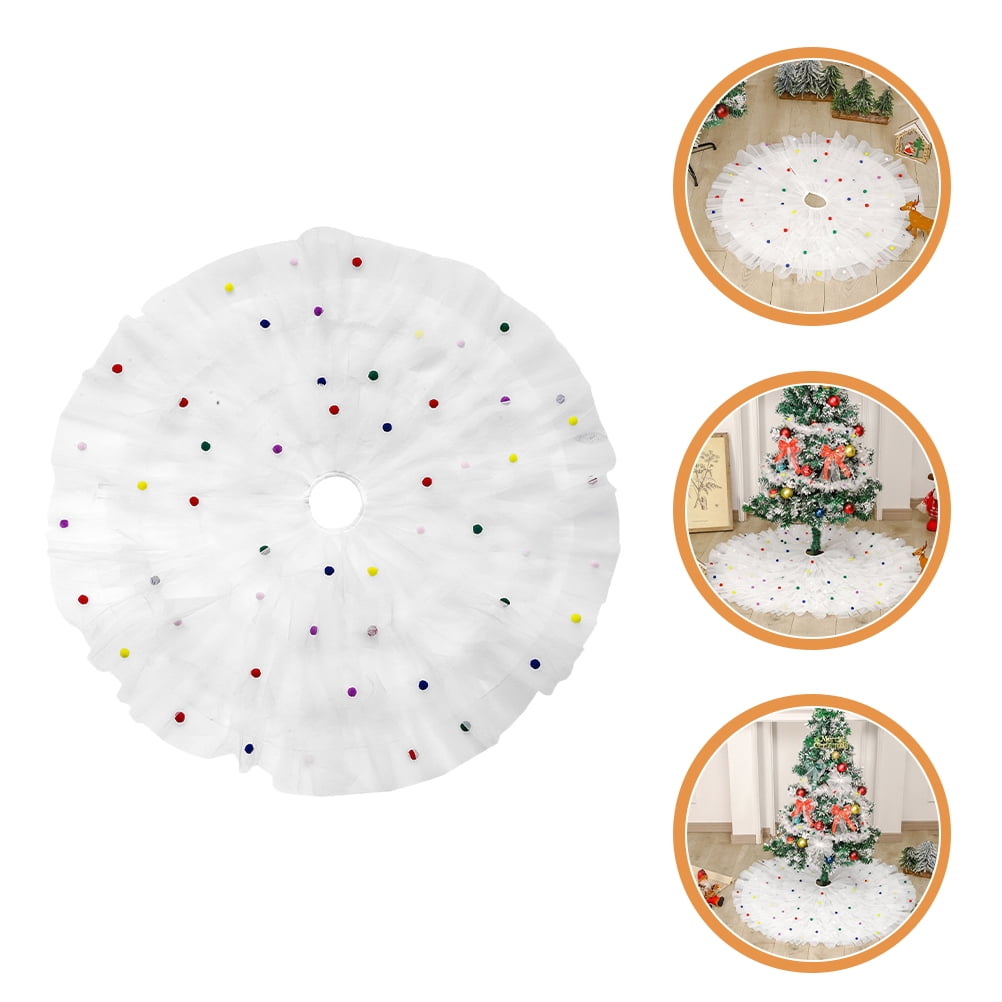 CTIRCHIU 1Pack Tree Ornaments White Gauze and Plush Ball for Christmas ...