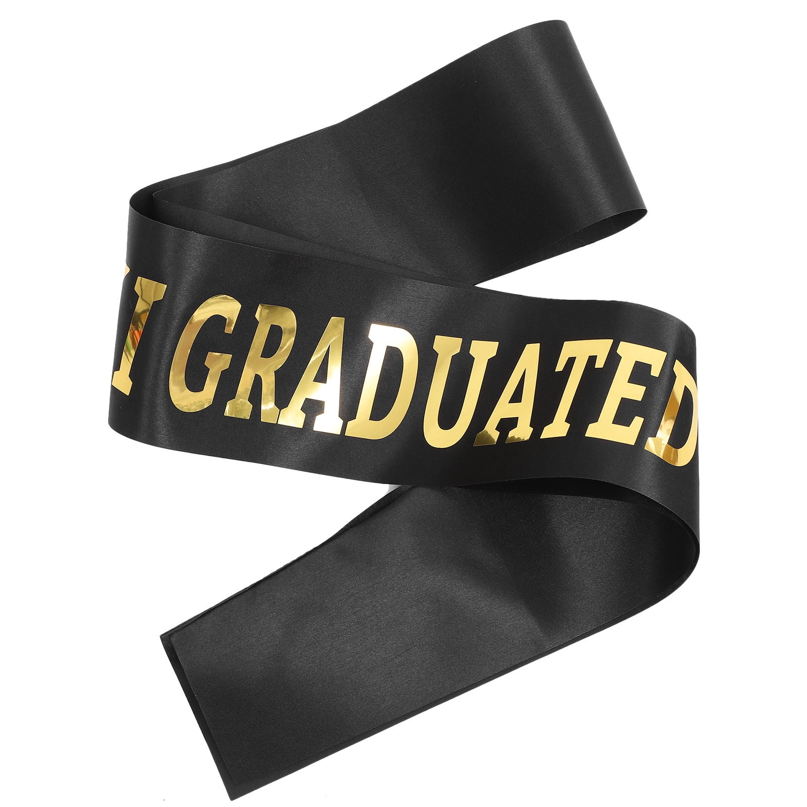 CTIRCHIU Unisex Black Satin Graduation Sash Celebration Accessory One ...