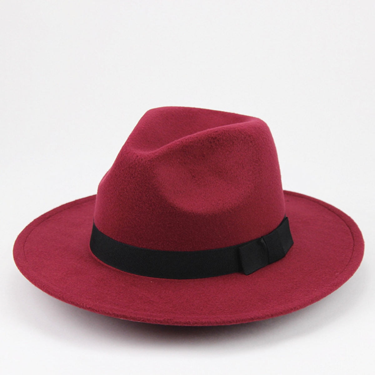 CTIRCHIU Fedora Hats in Dark Red Wool 1Pack Classic Unisex Design for ...