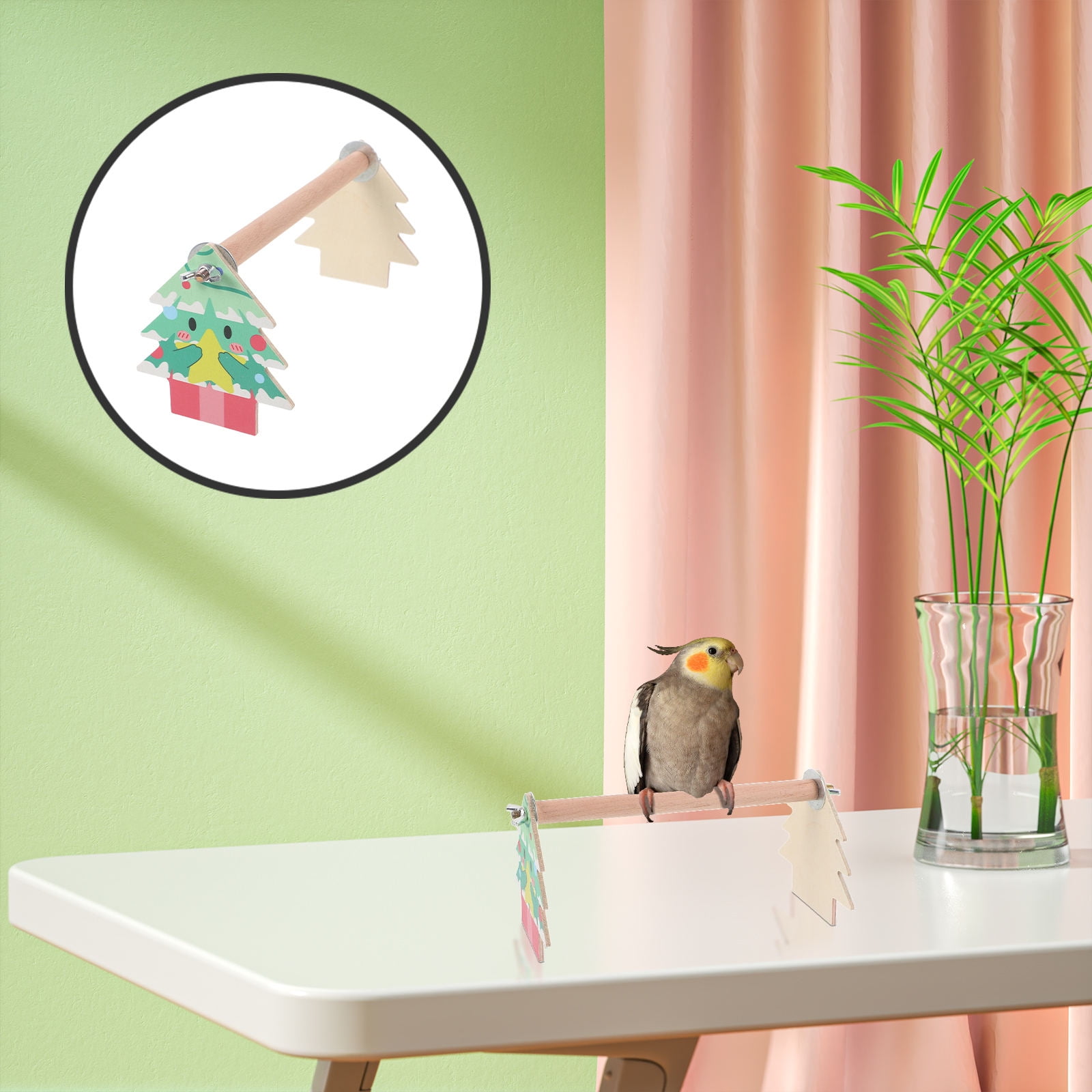 CTIRCHIU 1Pcs Wooden Cockatiel Stand for Parrots and Small Pets Indoor ...