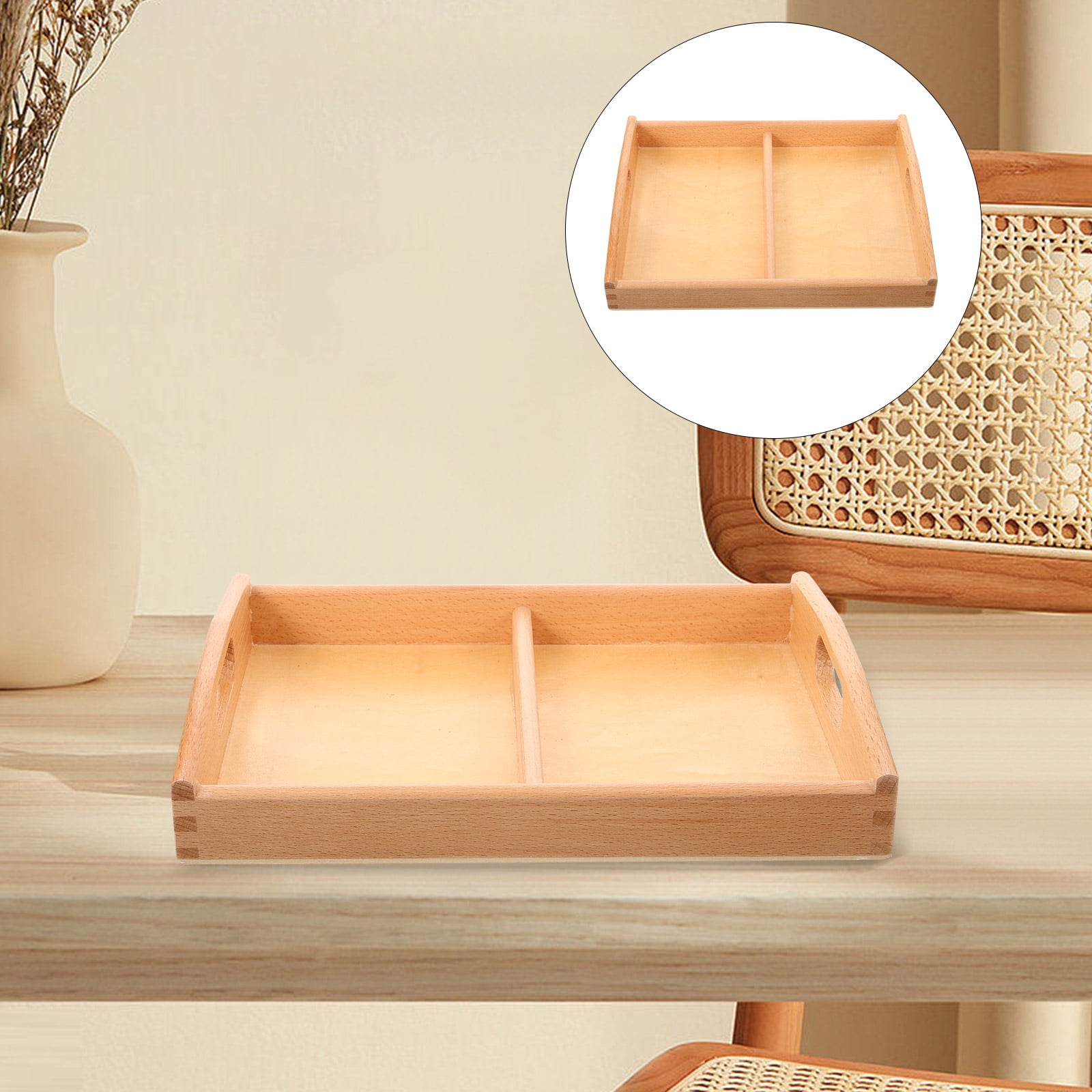 CTIRCHIU 1Set Art Trays For Kids Wooden Tray Beige Color Rectangular ...