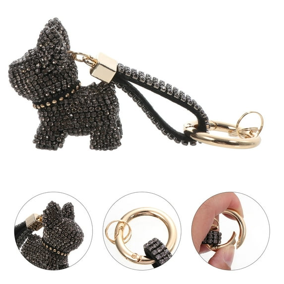 CTIRCHIU 1Set Bling Keychain Black Plastic Key Decor Keychain for Gift ...