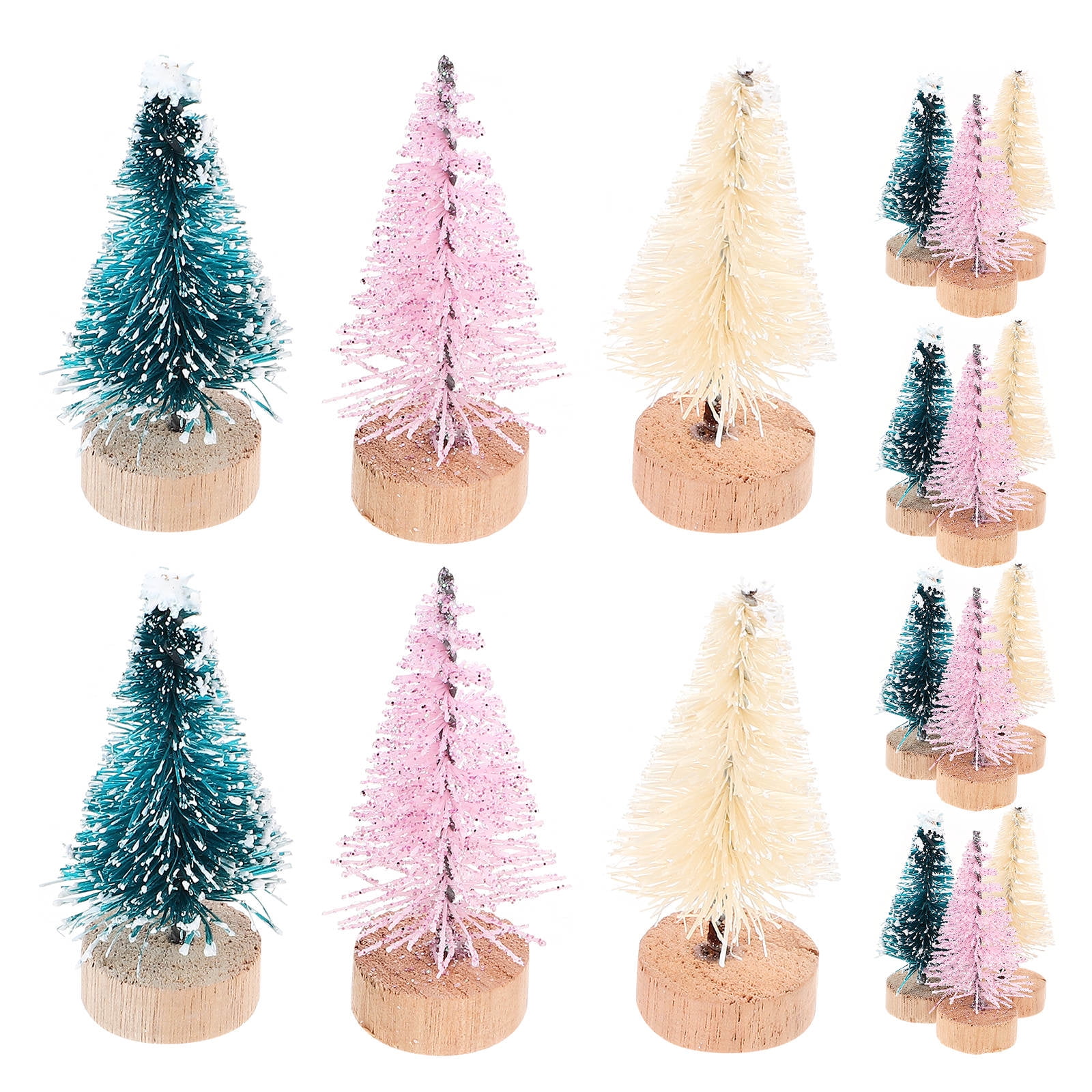 CTIRCHIU 1Set Blue Green Pink Beige Assorted Color Mini Christmas Tree ...