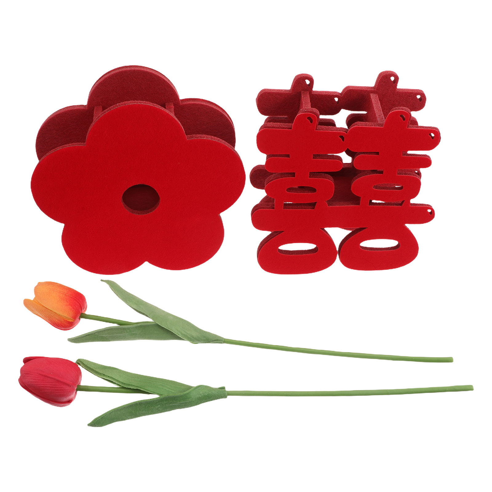 CTIRCHIU 1Set Decorative Floral Vase with Chinese Xi Symbol for Wedding ...