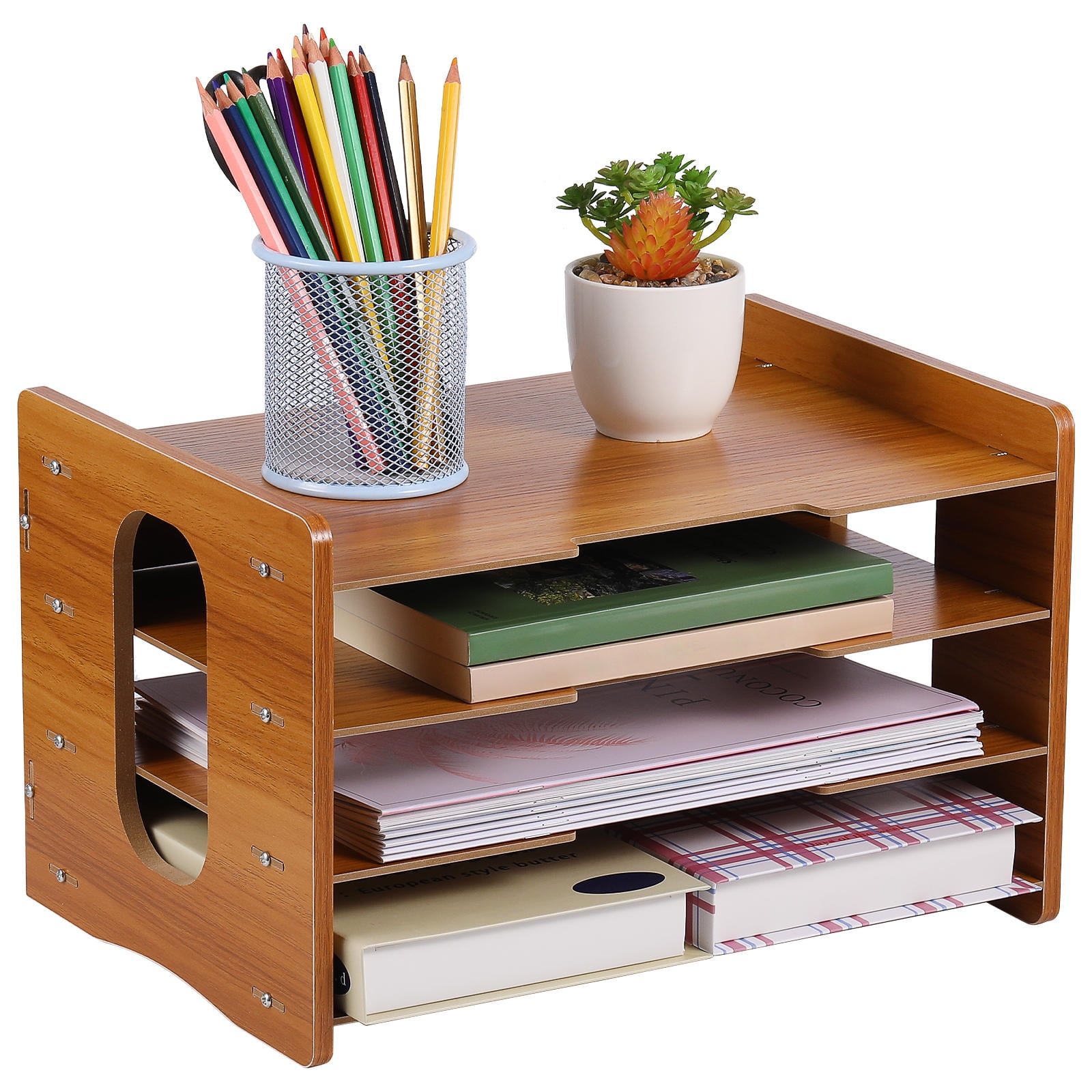 CTIRCHIU 1Set File Organizer Wood Desk Modern Design for Office Home ...