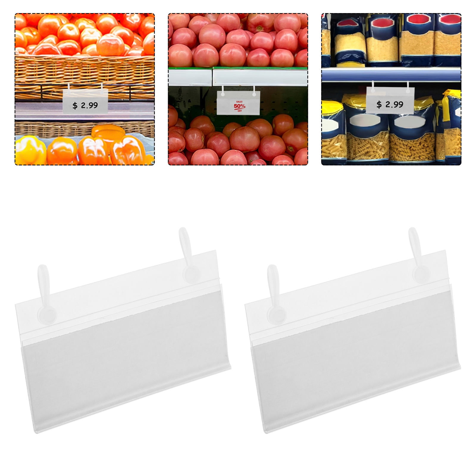 CTIRCHIU 1Set PVC Plastic Basket Label Holder with Snap Locking Feature ...