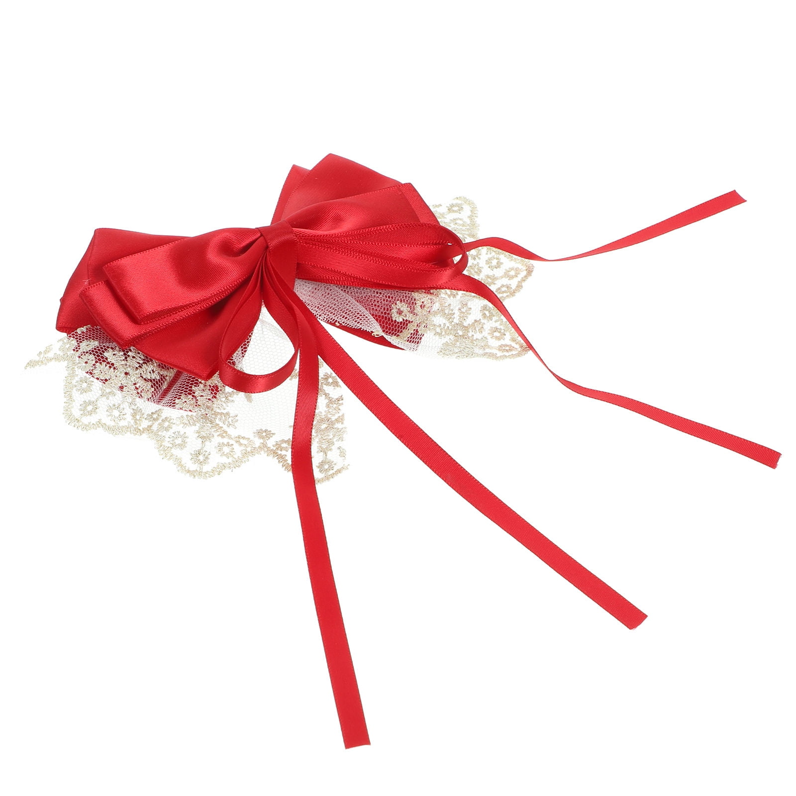 CTIRCHIU 1Set Red Lace Bow Hair Clip For Women And Girls Fashion Hair ...