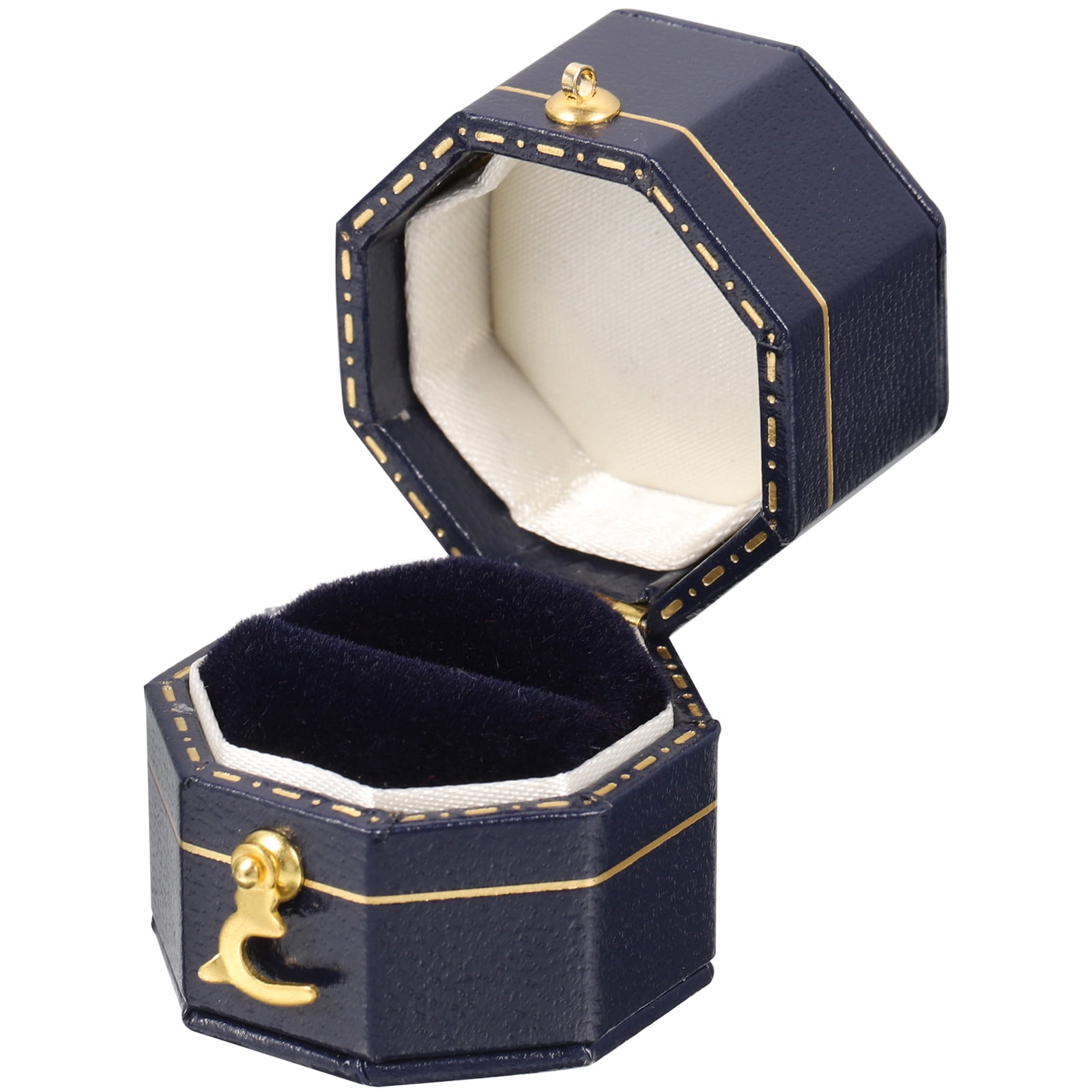 CTIRCHIU 1Set Small Portable Ring Holder Dark Blue Leather Lint Ring ...