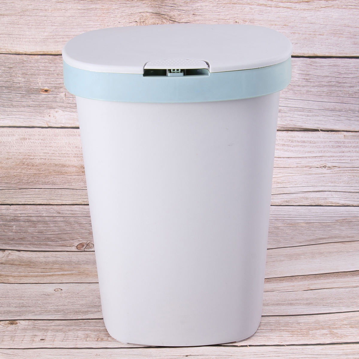 CTIRCHIU 1Pc Sky Blue Push Button Trash Can Plastic Garbage Can with ...