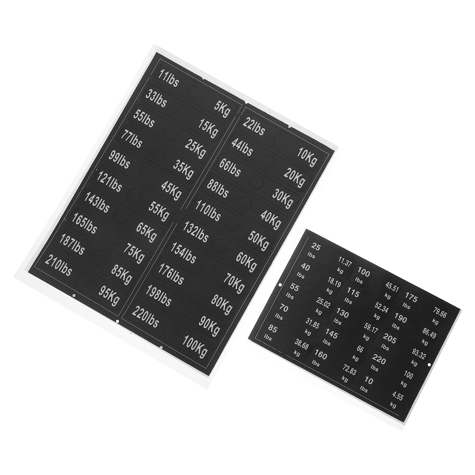CTIRCHIU 2 Sheets Gym Weight Sticker Label Black PVC Adhesive for ...