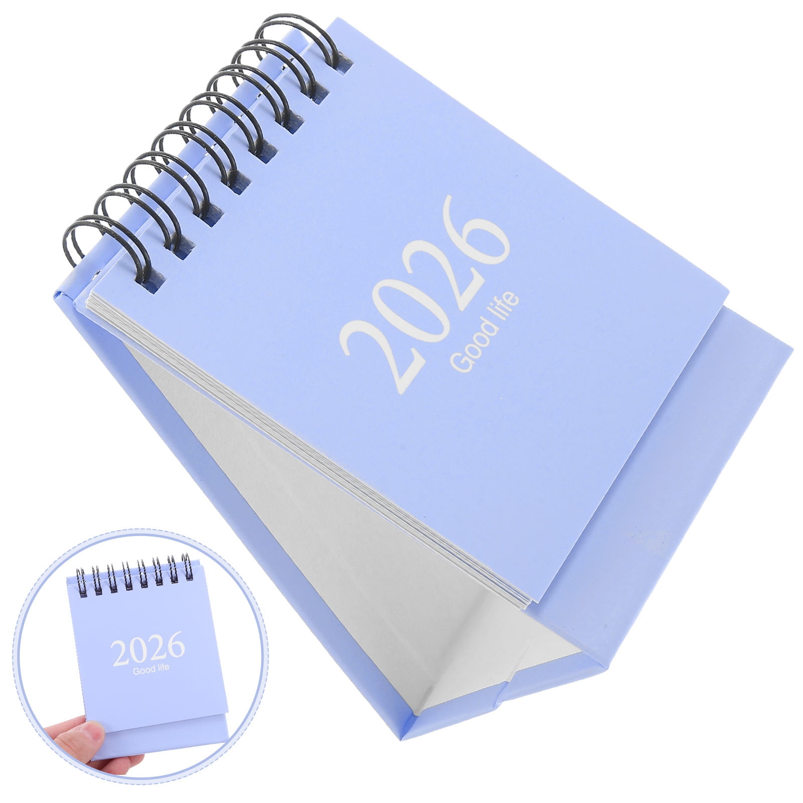 CTIRCHIU 2026 Desk Daily Calendar Sky Blue Compact Stand Up Flip ...