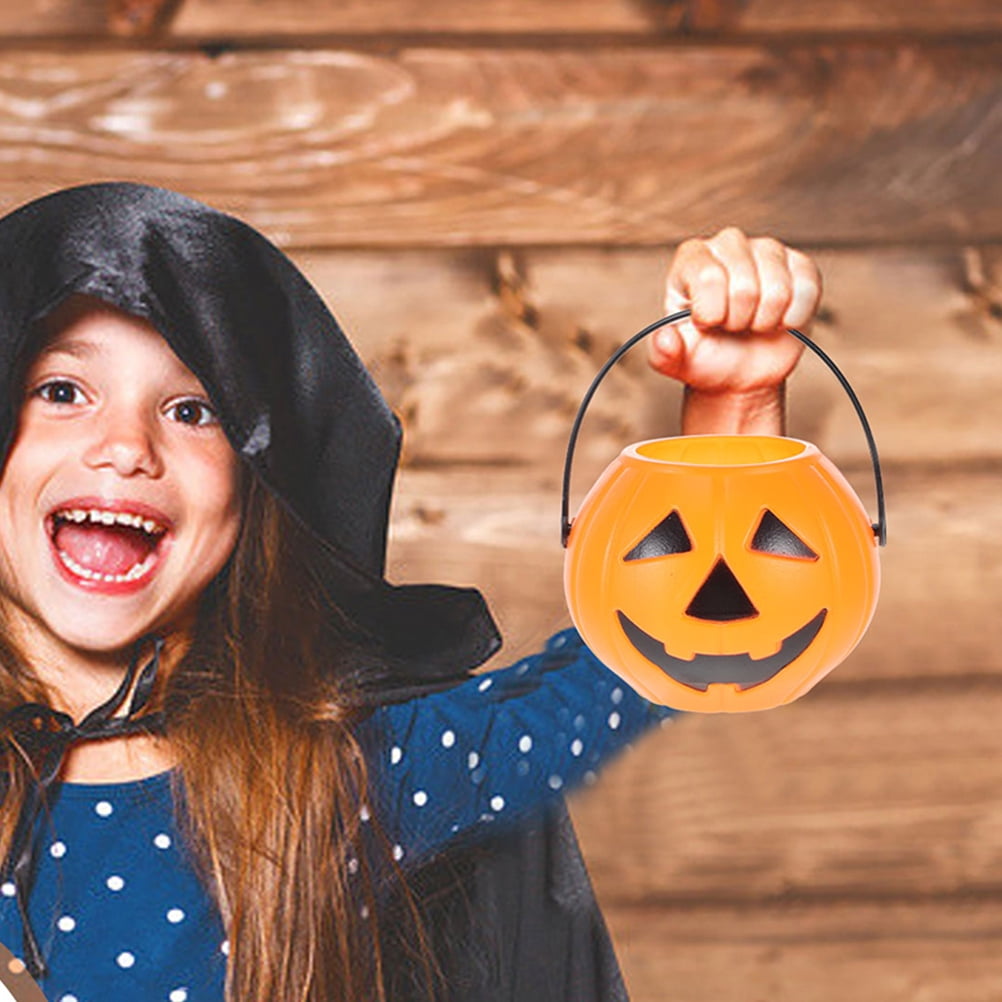 CTIRCHIU 24Pack Assorted Color Pumpkin Shape Plastic Treat Buckets for ...