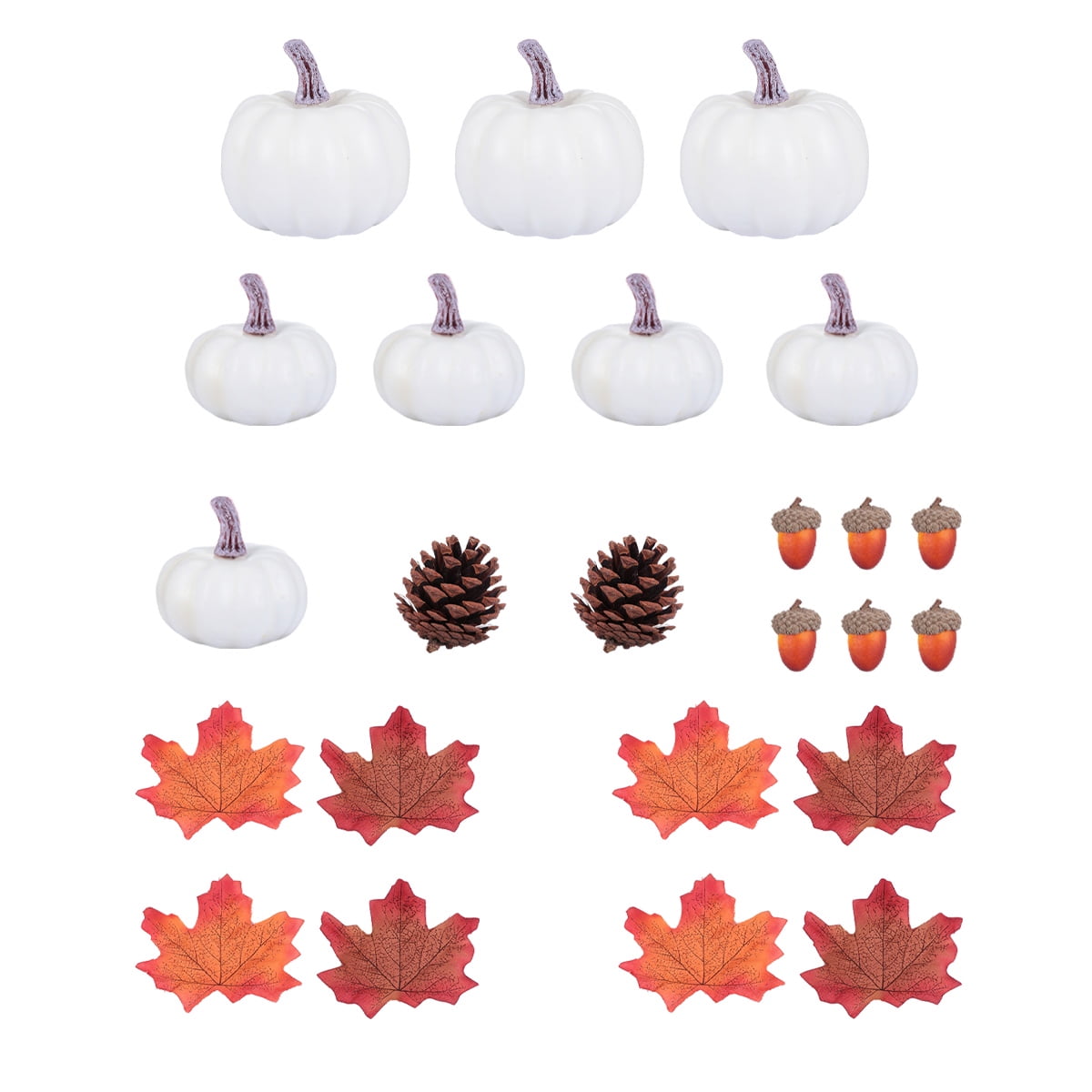 CTIRCHIU 24Pcs Faux Pumpkins for Decorating Maple Leaf Acorn Pine Cone ...