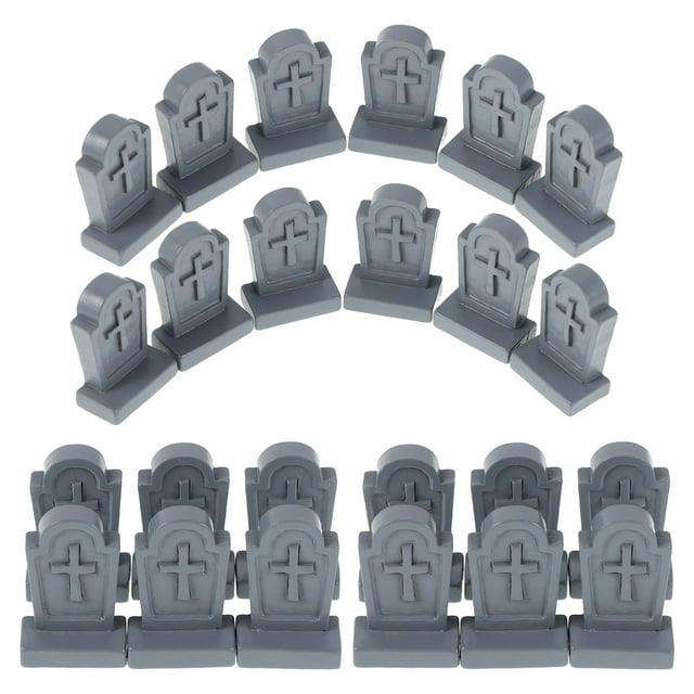 CTIRCHIU 24Pcs Mini Resin Tombstones For Decor With Grey Plastic ...