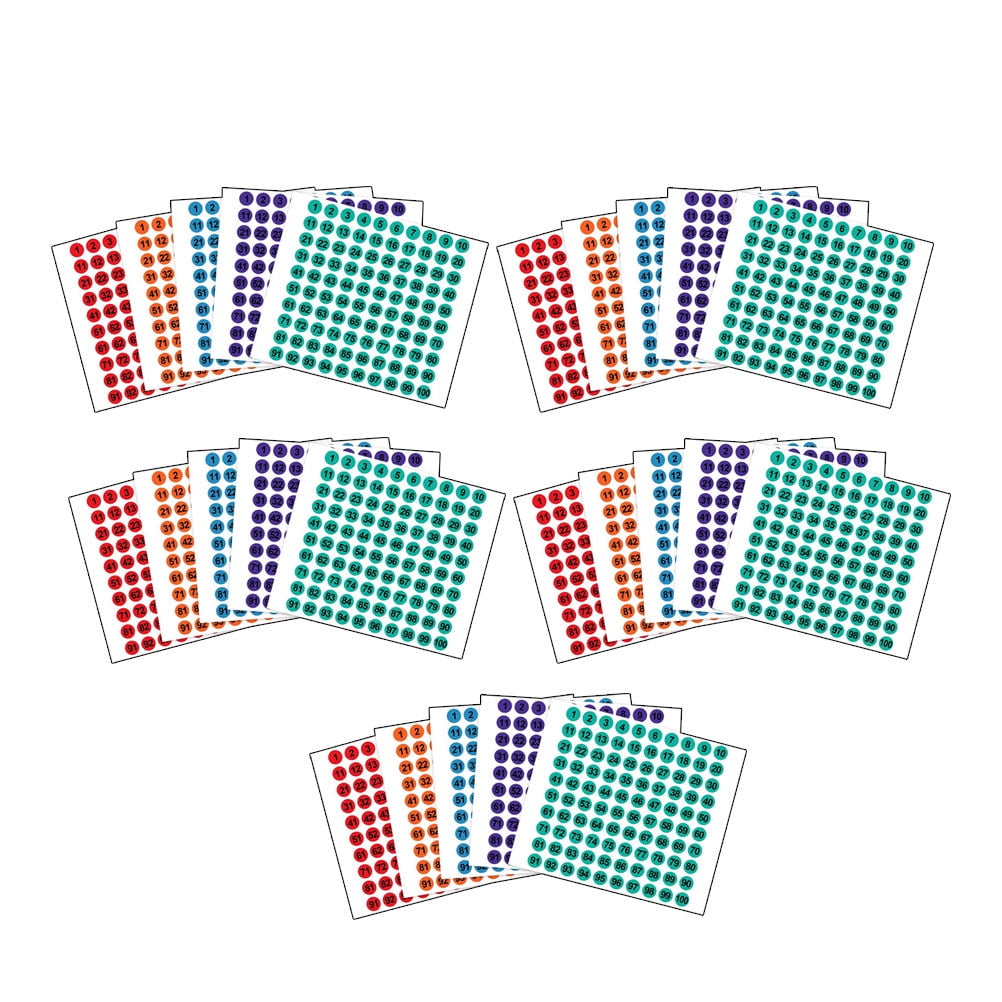 CTIRCHIU 2500-Piece Assorted Color Round Number Stickers Small Adhesive ...