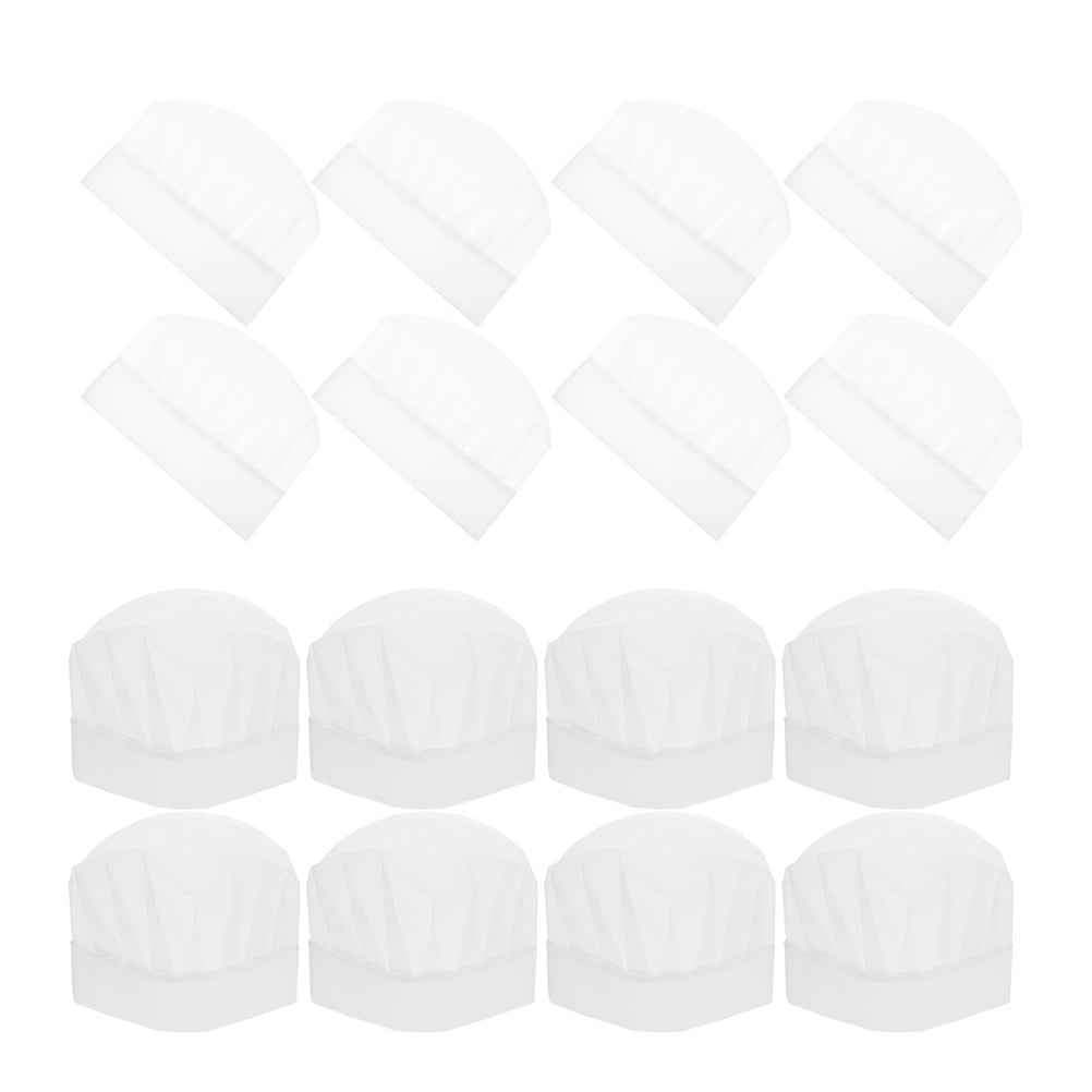 CTIRCHIU 25Pcs Round Dome White Mini Chef Hat Non-Woven Fabric for Kids ...