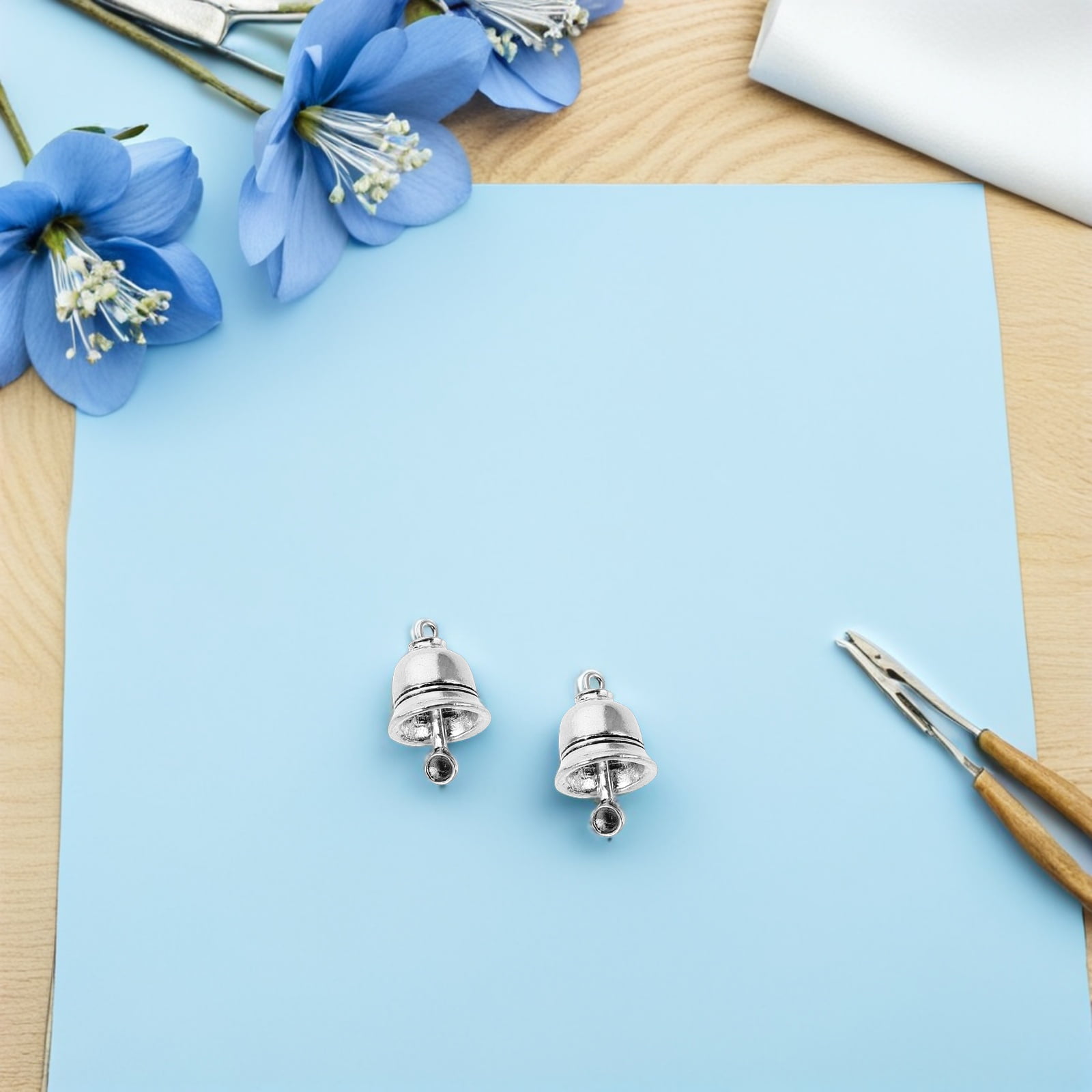 CTIRCHIU 25Pcs Vintage Bell Pendants Silver Alloy Jingle Bells for ...