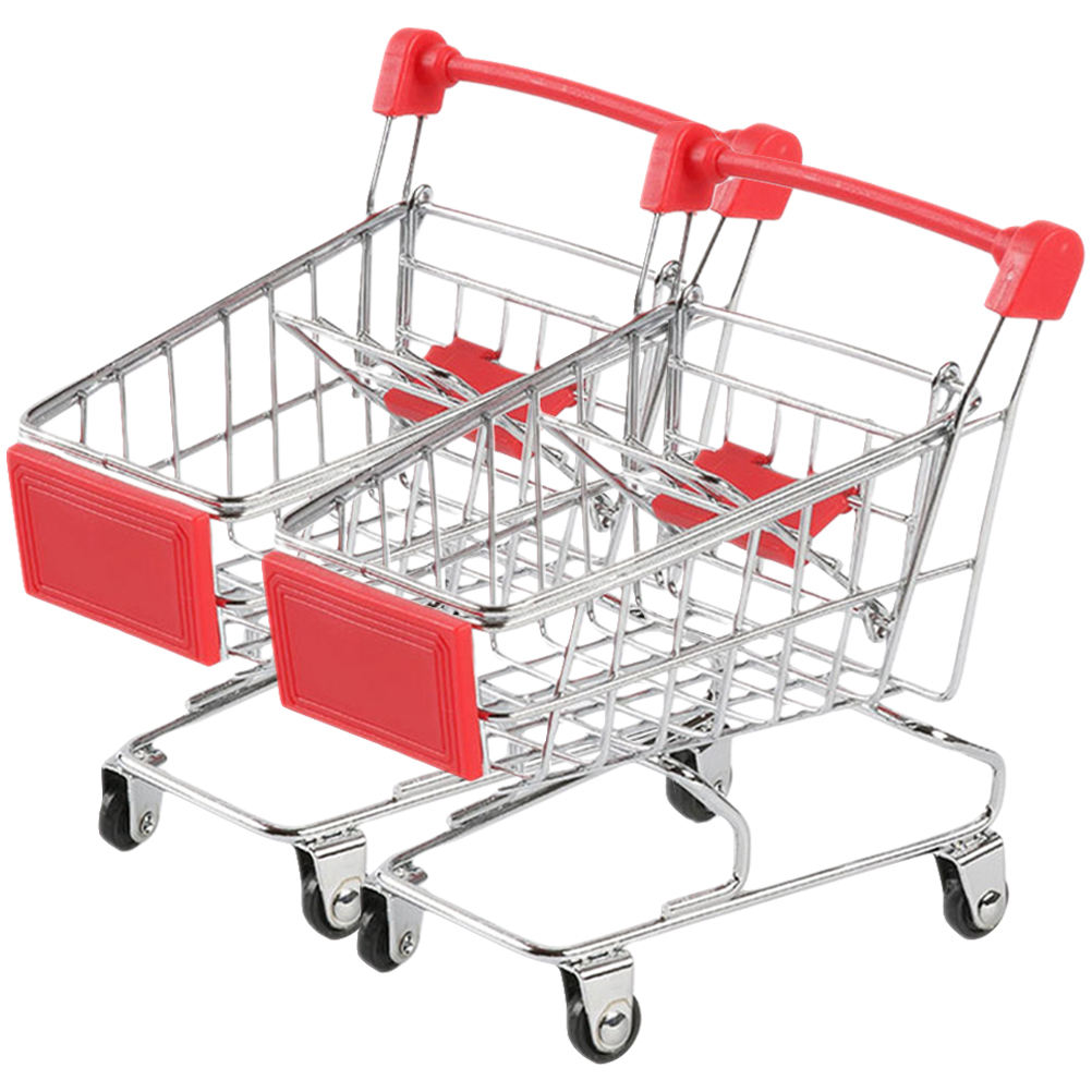 CTIRCHIU 2Set Small Little Grocery Cart Toy Iron Plastic for Children ...