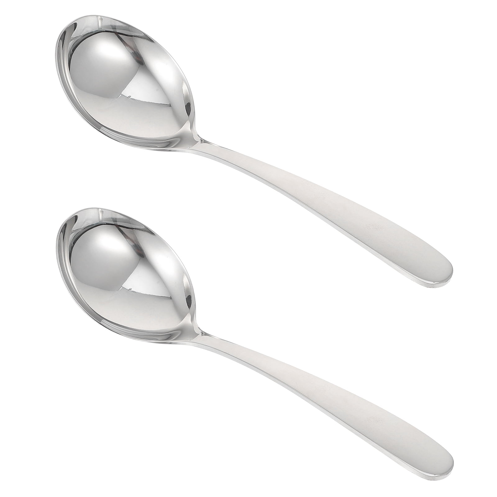 CTIRCHIU 2Pack Sturdy Spoon Silver Spoon Shaped Serving Food for Adults ...