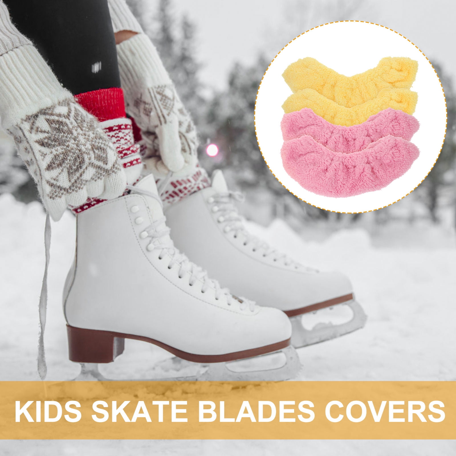 CTIRCHIU 2Pairs Practical Green Plush Skate Blades Guards Elastic ...