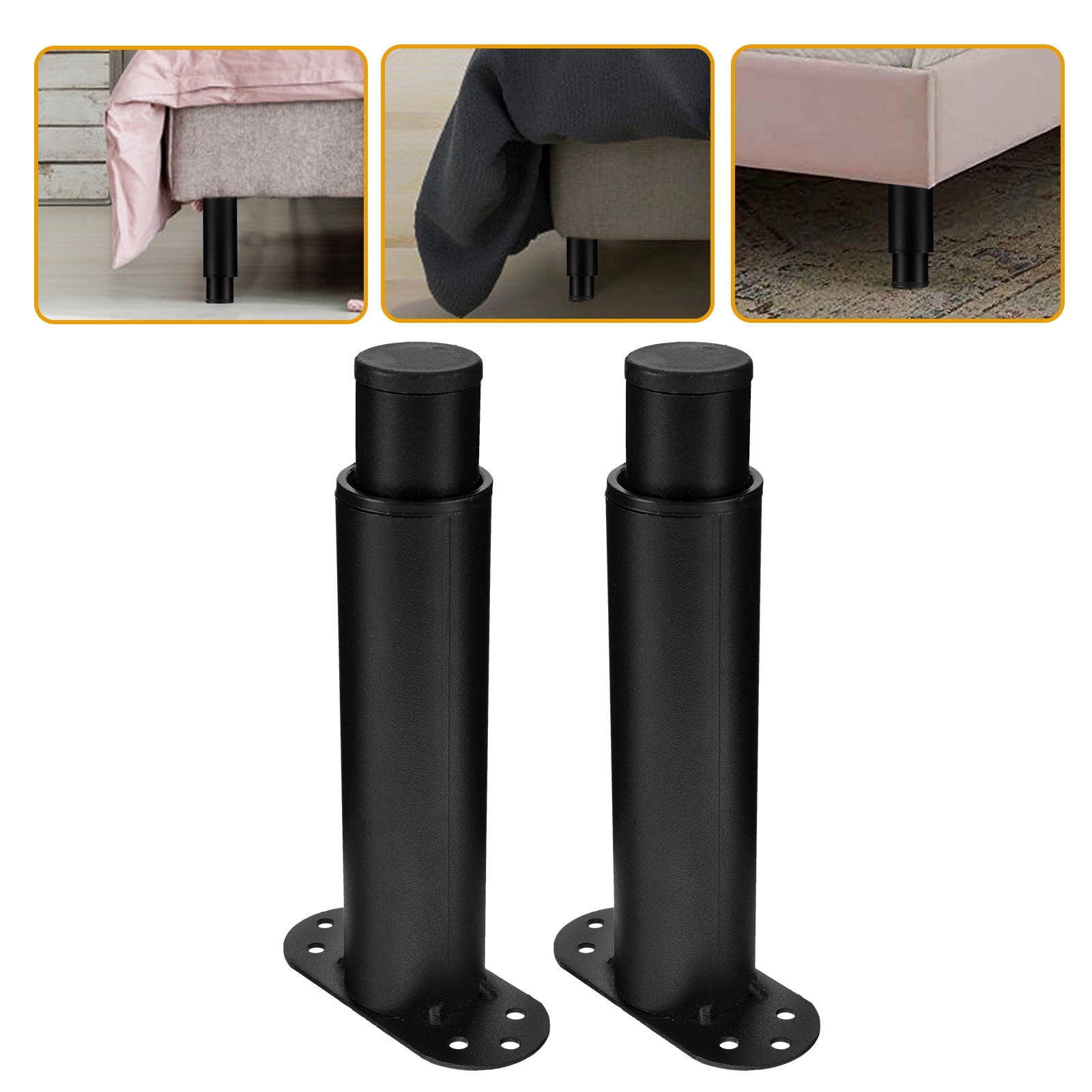 CTIRCHIU 2Pcs Bed Frame Support Legs with T-Shaped Feet in Black for ...