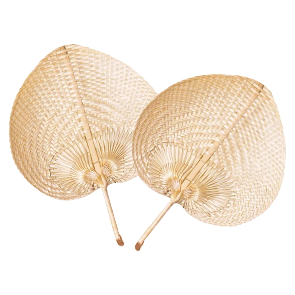 CTIRCHIU 2Pcs Chinese Style Hand Weaving Fan for Summer and Beach 37x0 ...