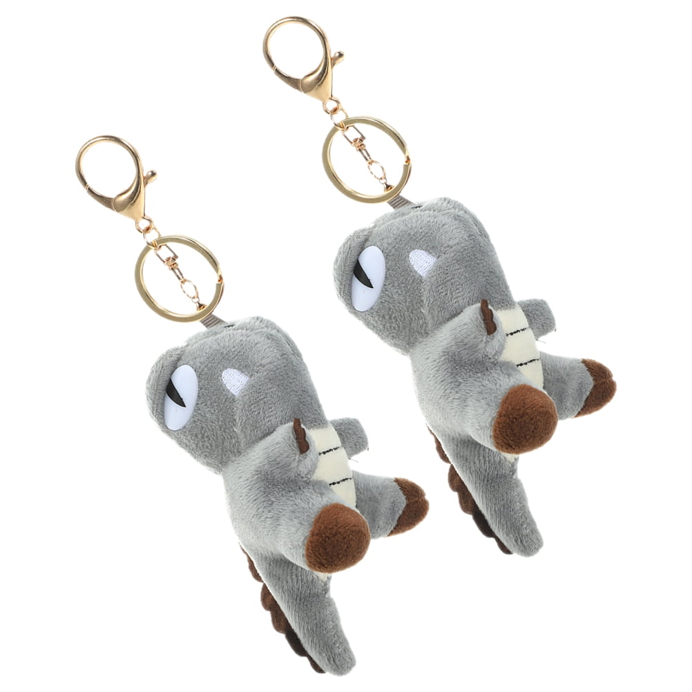 CTIRCHIU 2Pcs Dinosaur Shape Keychain for Kids with Grey and Gold Metal ...