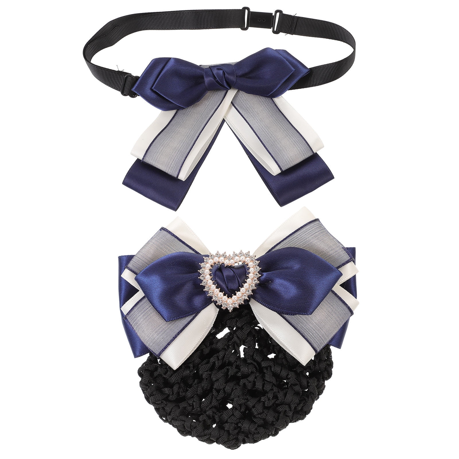 CTIRCHIU 2Pcs Hair Bun Cover And Bow Tie Set Fitted Hair Net Assorted ...