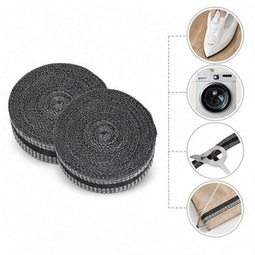 CTIRCHIU 2Pcs Iron on Bonding Tape Black Flexible Fabric Tape Strong ...