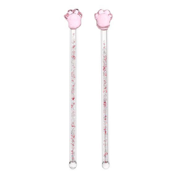 CTIRCHIU 2Pcs Pink Glass Mixing Sticks Lovely Bar Tool for Lemonade ...