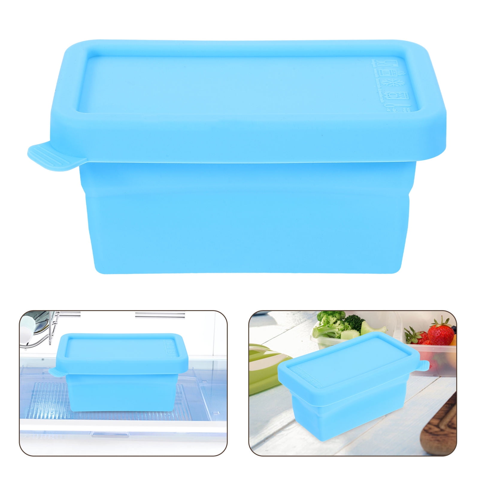 CTIRCHIU 2Pcs Small Freezer Containers For Picnic Silicone Blue ...