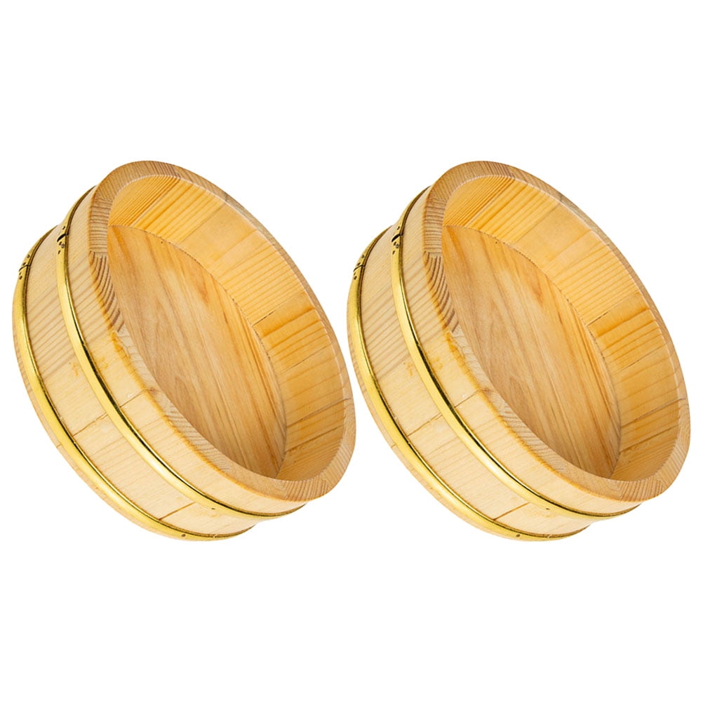 CTIRCHIU Wood Bowl For Sushi Sushi Rice Mixing Holder Home Cooks 2Pcs ...