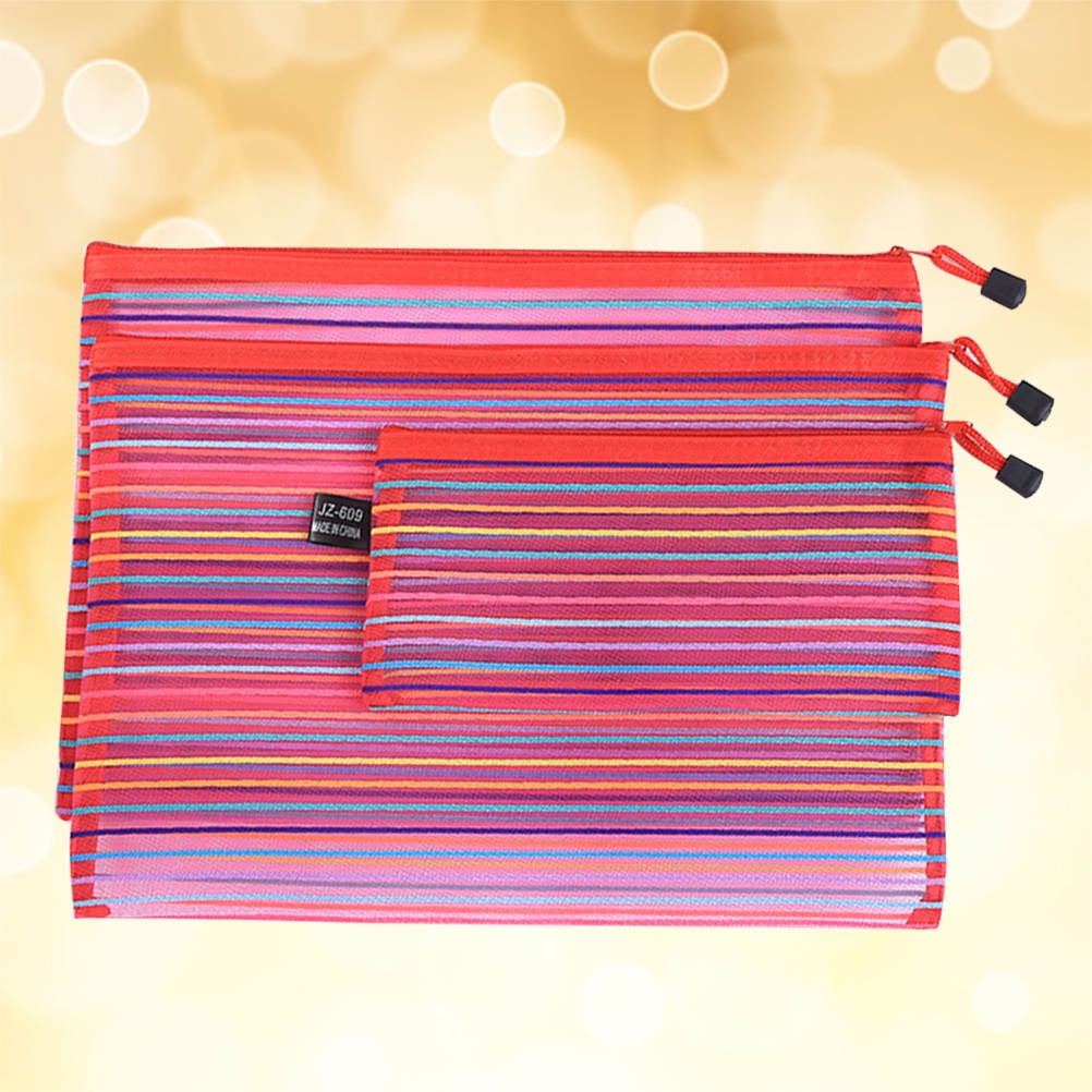 CTIRCHIU 3Pcs Portable Nylon File Bags for Document Storage with Mesh ...