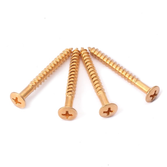 CTIRCHIU 4Pcs Screw Fixings For Guitar Neck Plate Screws Metal Golden ...
