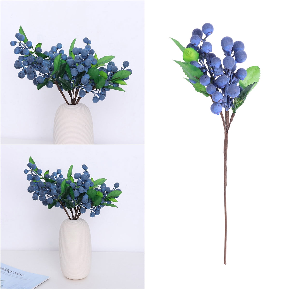 CTIRCHIU 4Pcs Blue Simulation Fruit Decoration Realistic Blueberry for ...