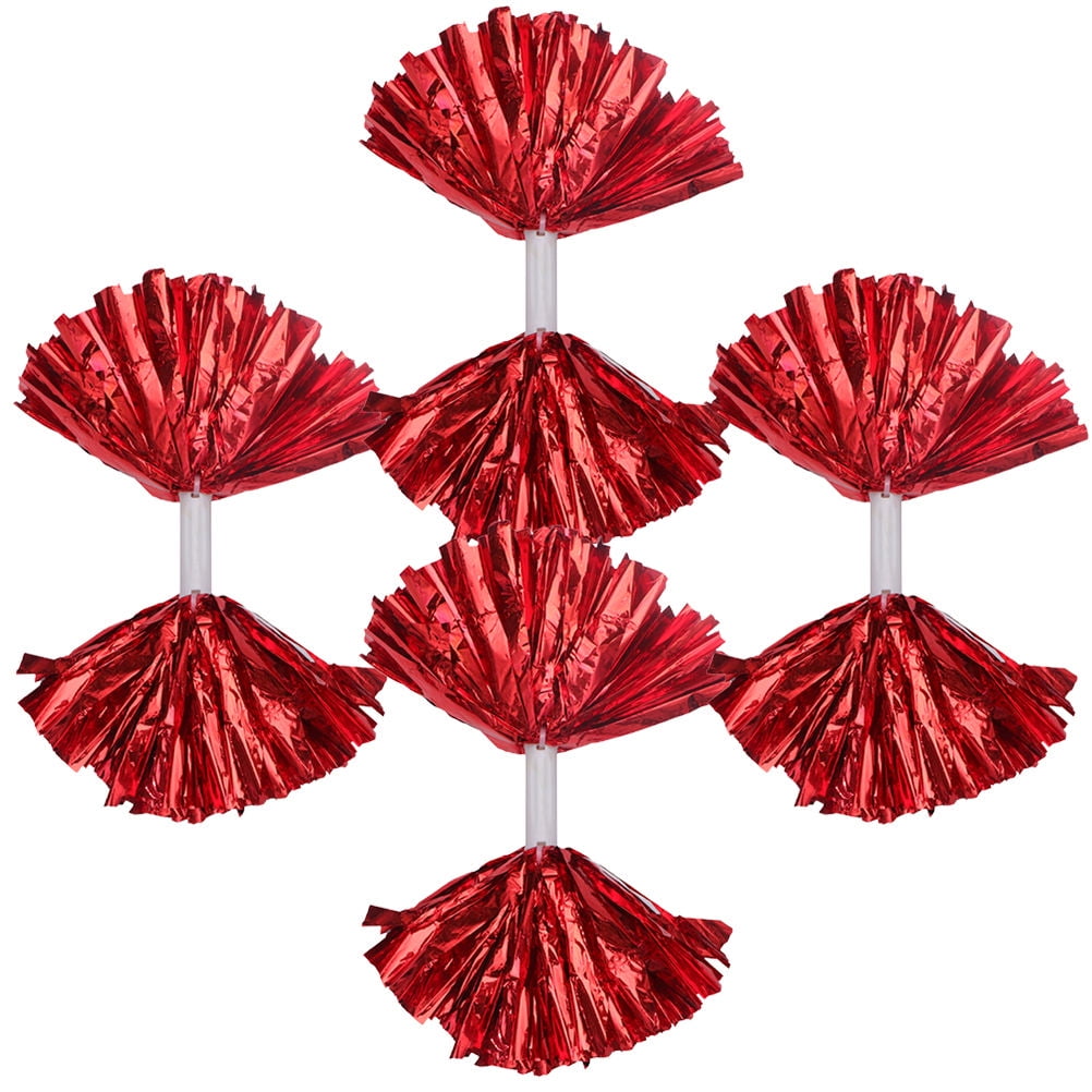 CTIRCHIU 4Pcs Cheerleading Prop Red Cheer Pom Poms 12.58X12.58X9.82in ...