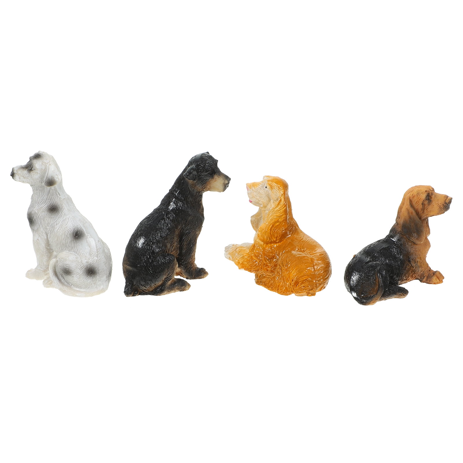 CTIRCHIU 4Pcs Mini Resin Dogs Decorative Doll House Mini Assorted Color ...